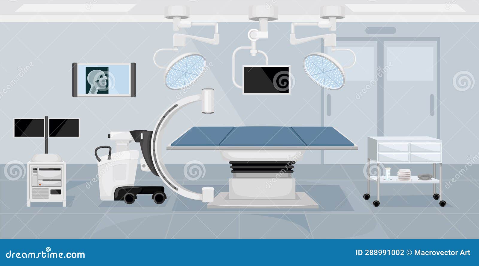 Medical Operating Room Flat Background Vector Illustration ...