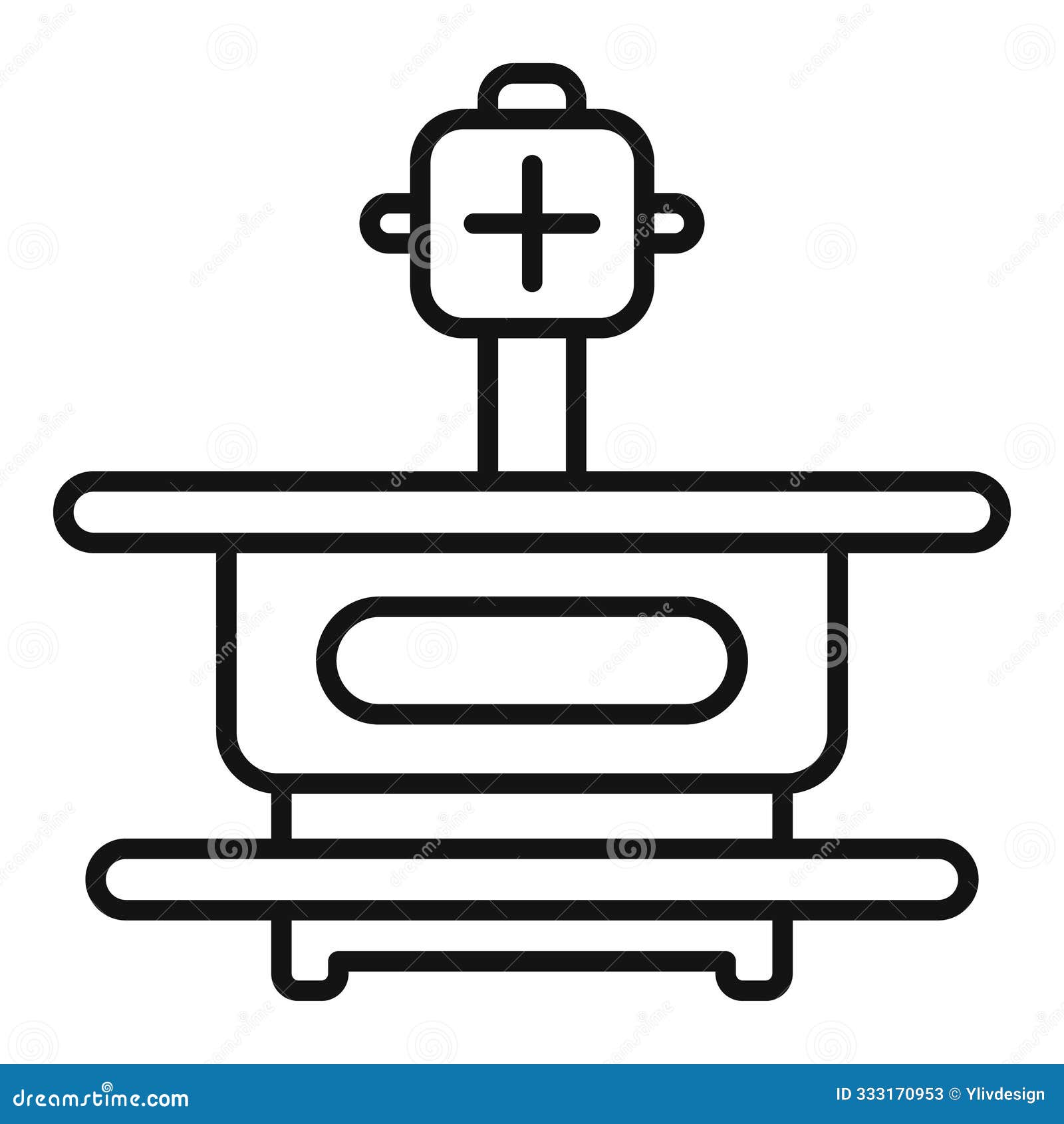 Medical Operating Table Showing Plus Sign for Surgery Operation Stock ...