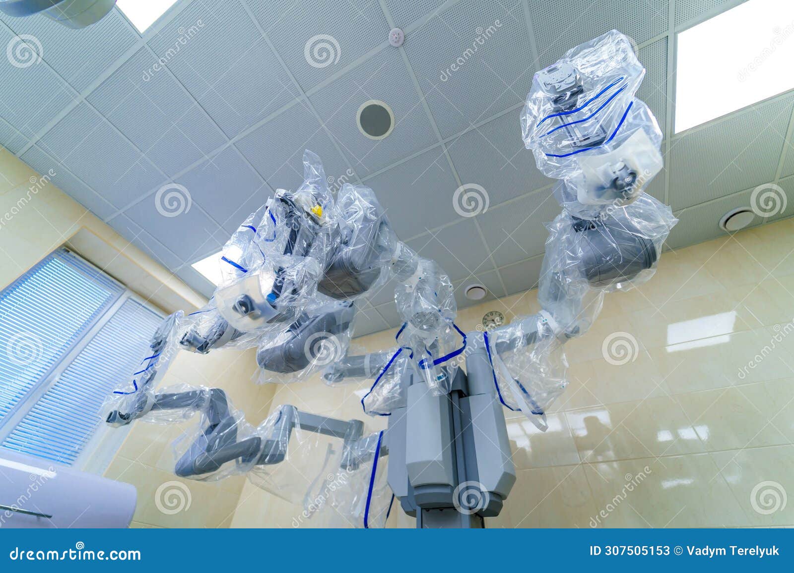 Medical Operation Involving Robot. Medical Robot. Robotic Surgery Stock ...