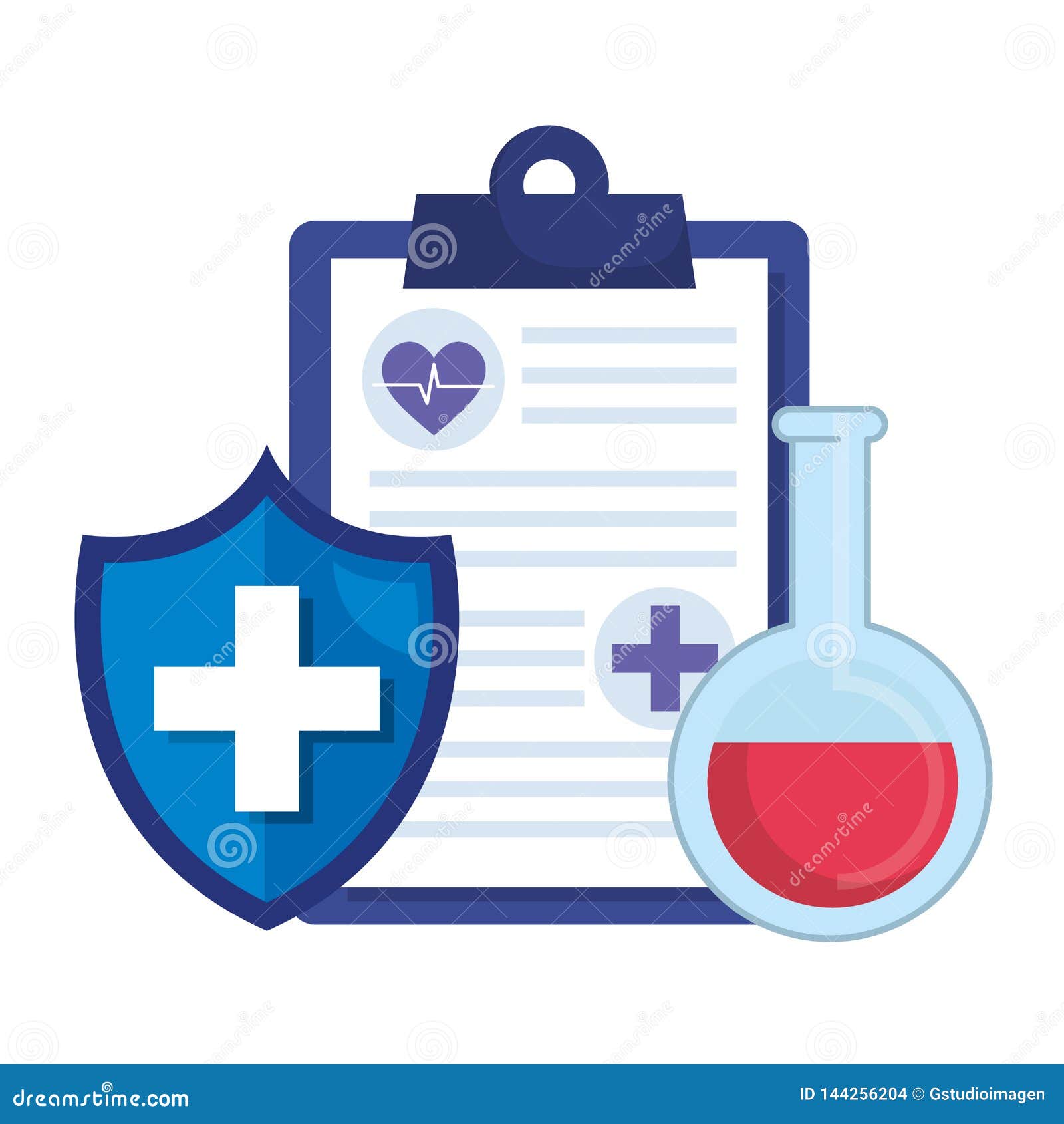 Medical Order with Shield and Tube Test Stock Vector - Illustration of ...