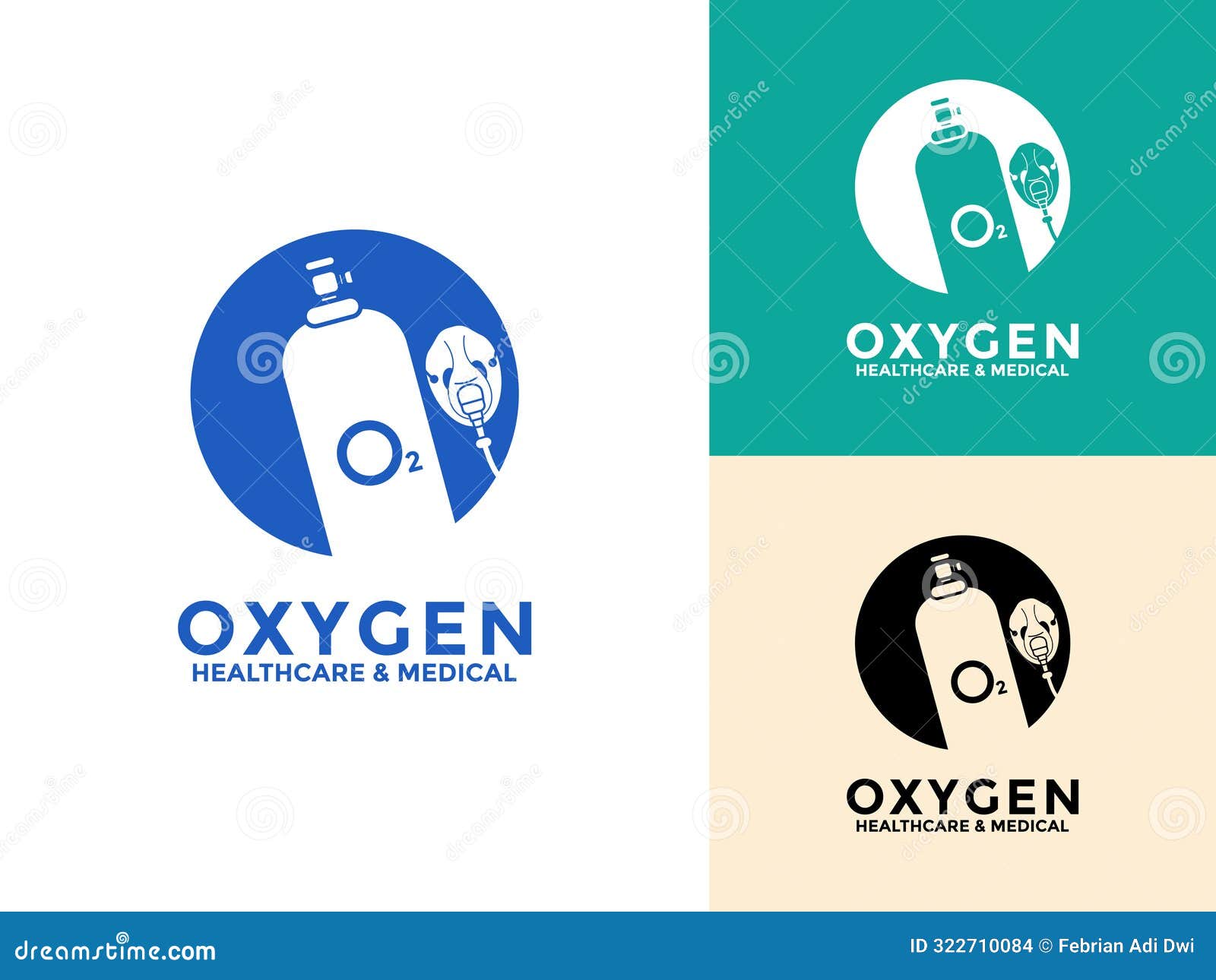 Medical Oxygen Cylinder Logo Vector Icon, Set Vector Illustration of ...