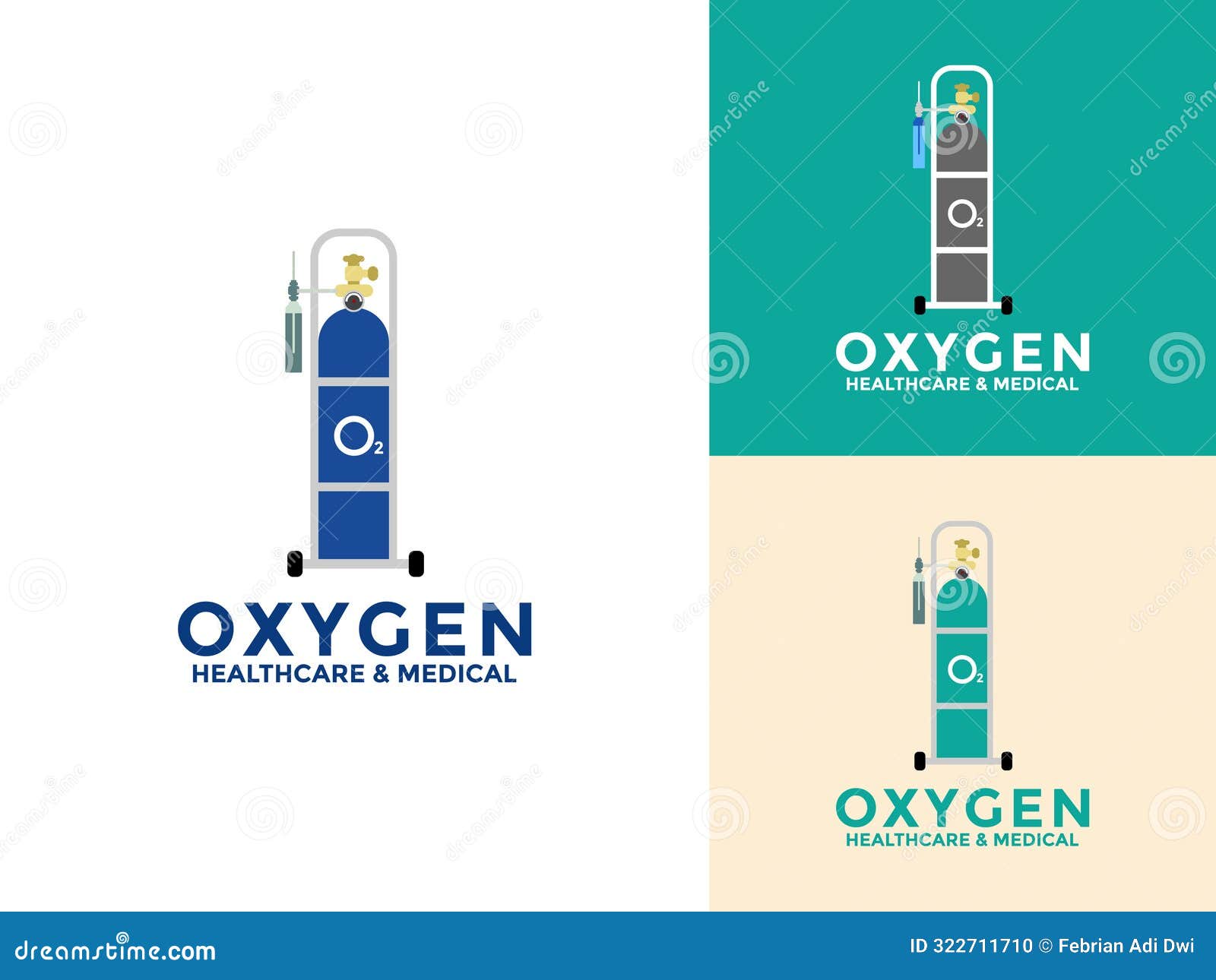 Medical Oxygen Cylinder Logo Vector Icon, Set Vector Illustration of ...