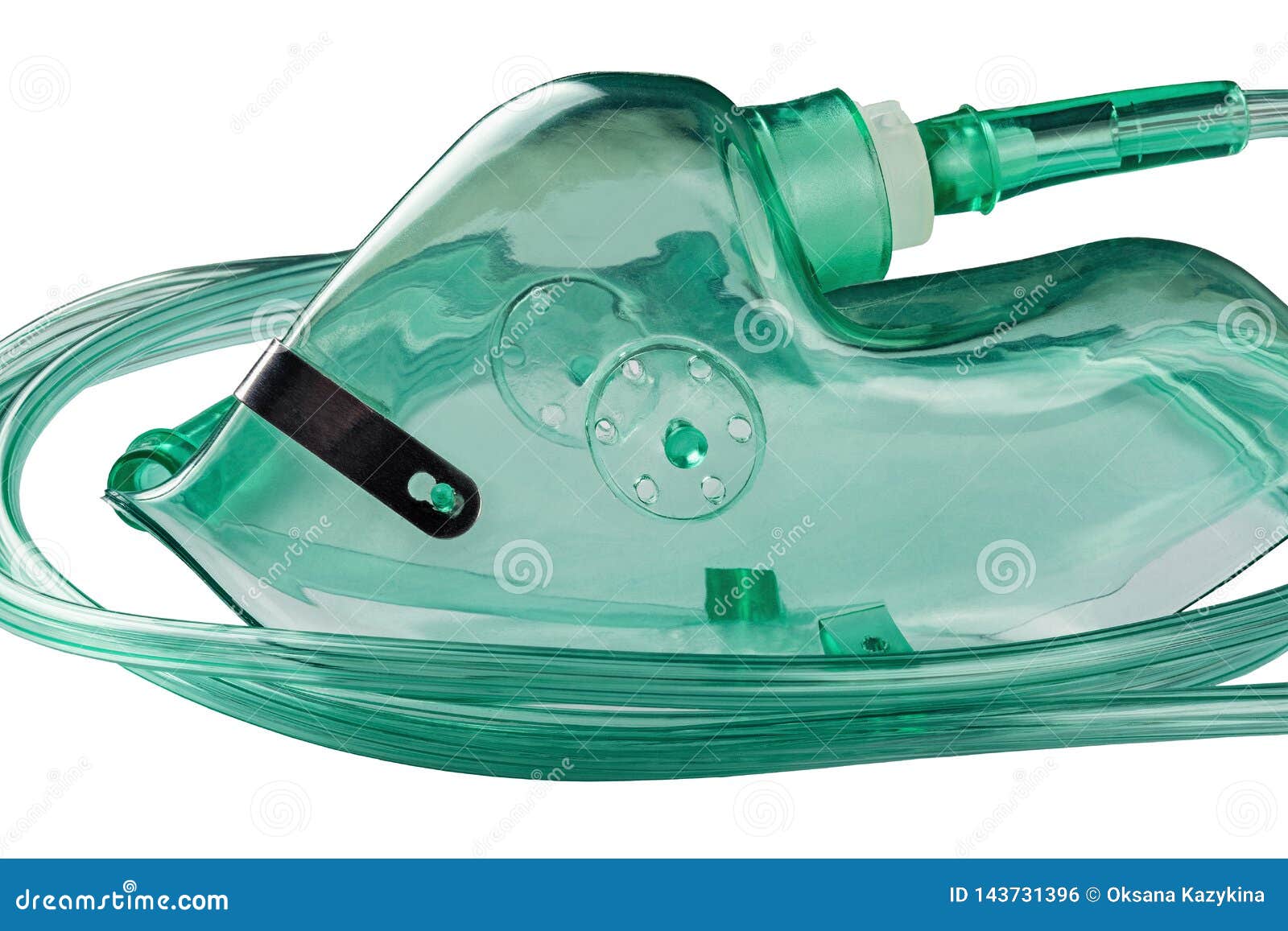 Medical Oxygen Mask Isolated Over White Background Stock Photo - Image ...