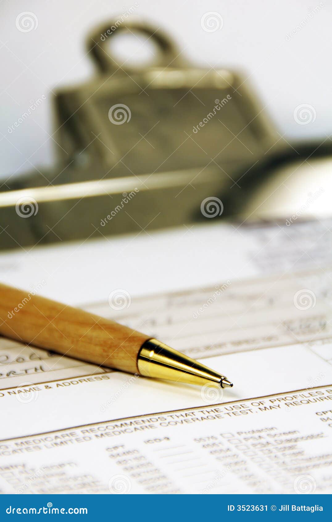 Medical Papers on a Clipboard Stock Image - Image of history, folder ...