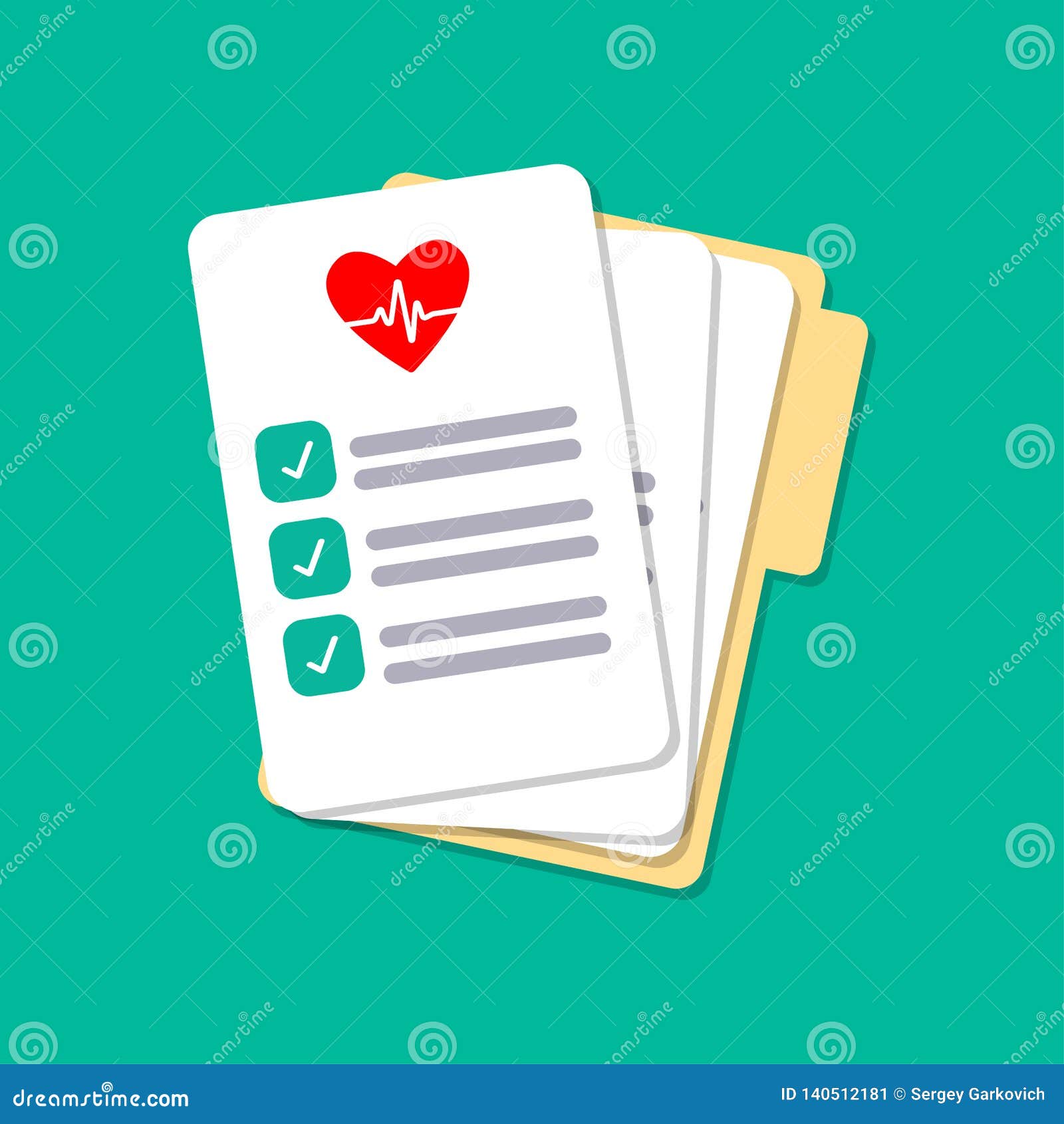 Medical Papers, Insurance Isolated on Background. Doctor Documents ...