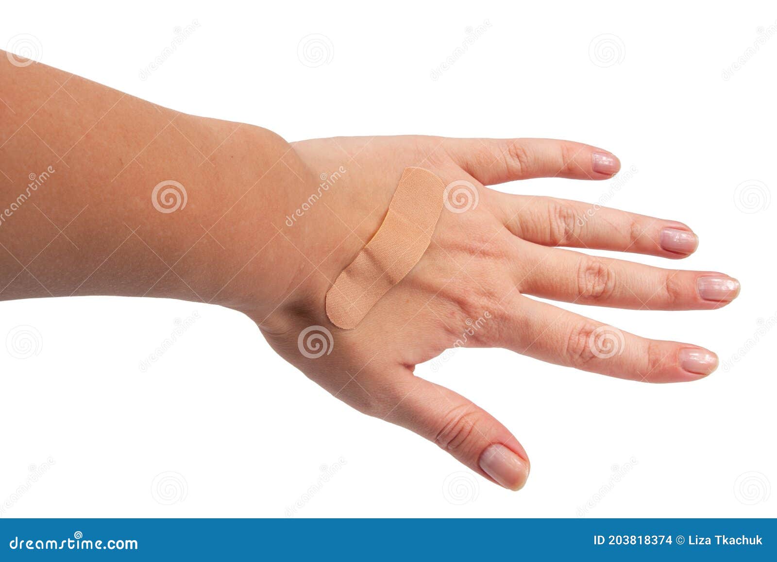Medical Patch Plaster on Hand Isolated on the White Stock Photo - Image ...