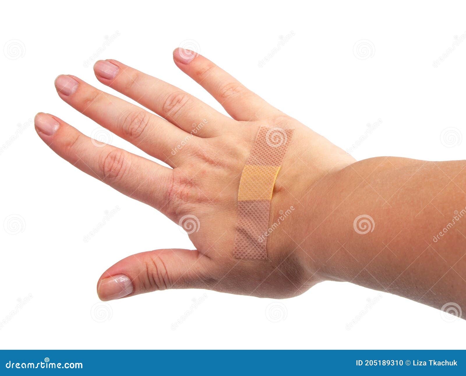 Medical Patch Plaster on Hand Isolated on the White Stock Photo - Image ...