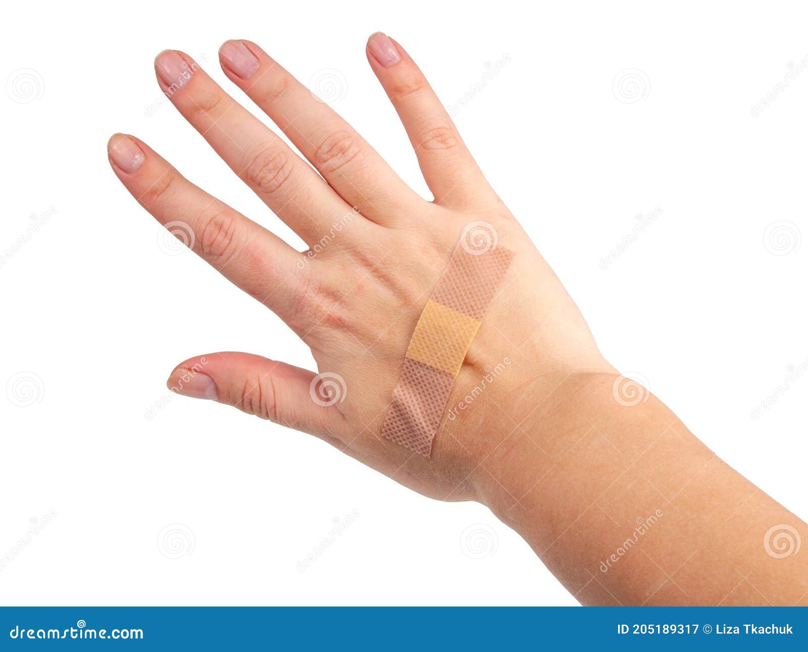 Medical Patch Plaster on Hand Isolated on the White Stock Image - Image ...