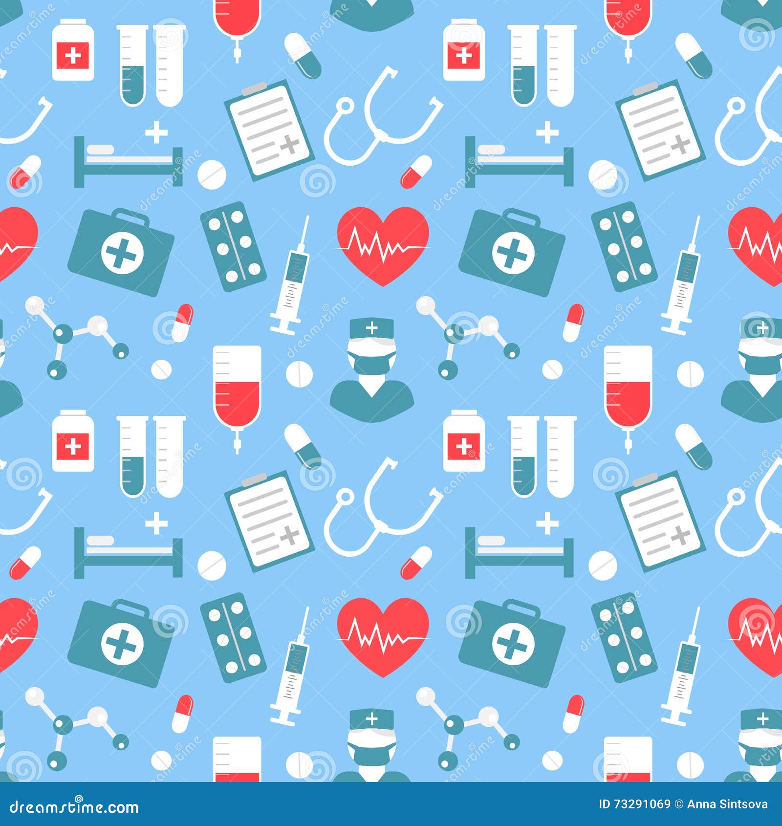 Medical pattern stock vector. Illustration of chemical - 73291069