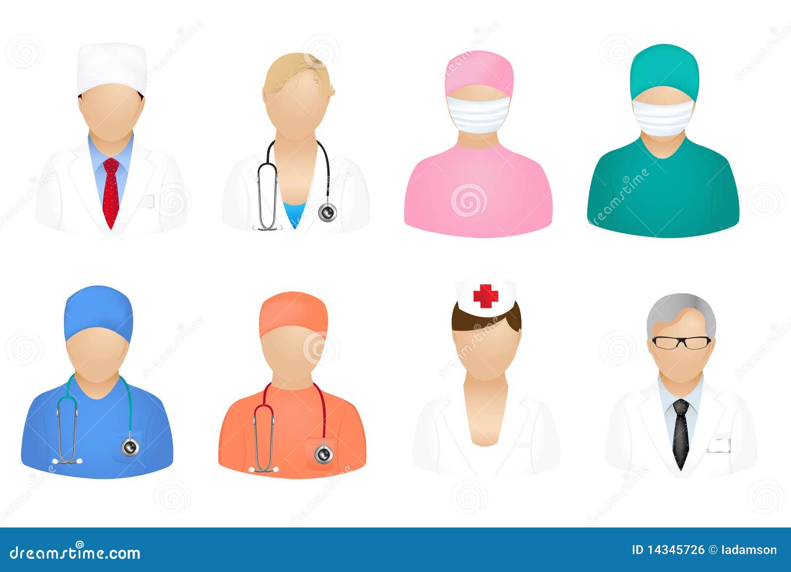 Medical People Icons. Vector Stock Vector - Illustration of mask ...