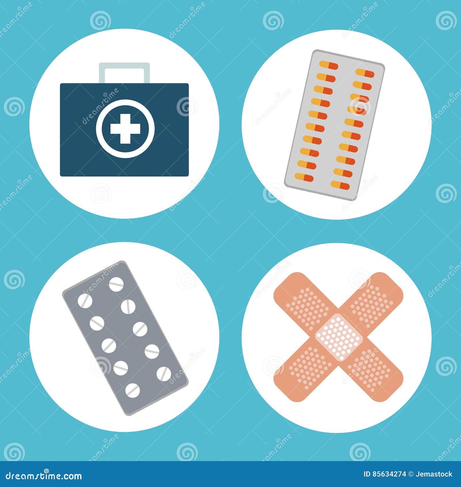 Medical Pharmacy Medicine Elements Stock Vector - Illustration of ...