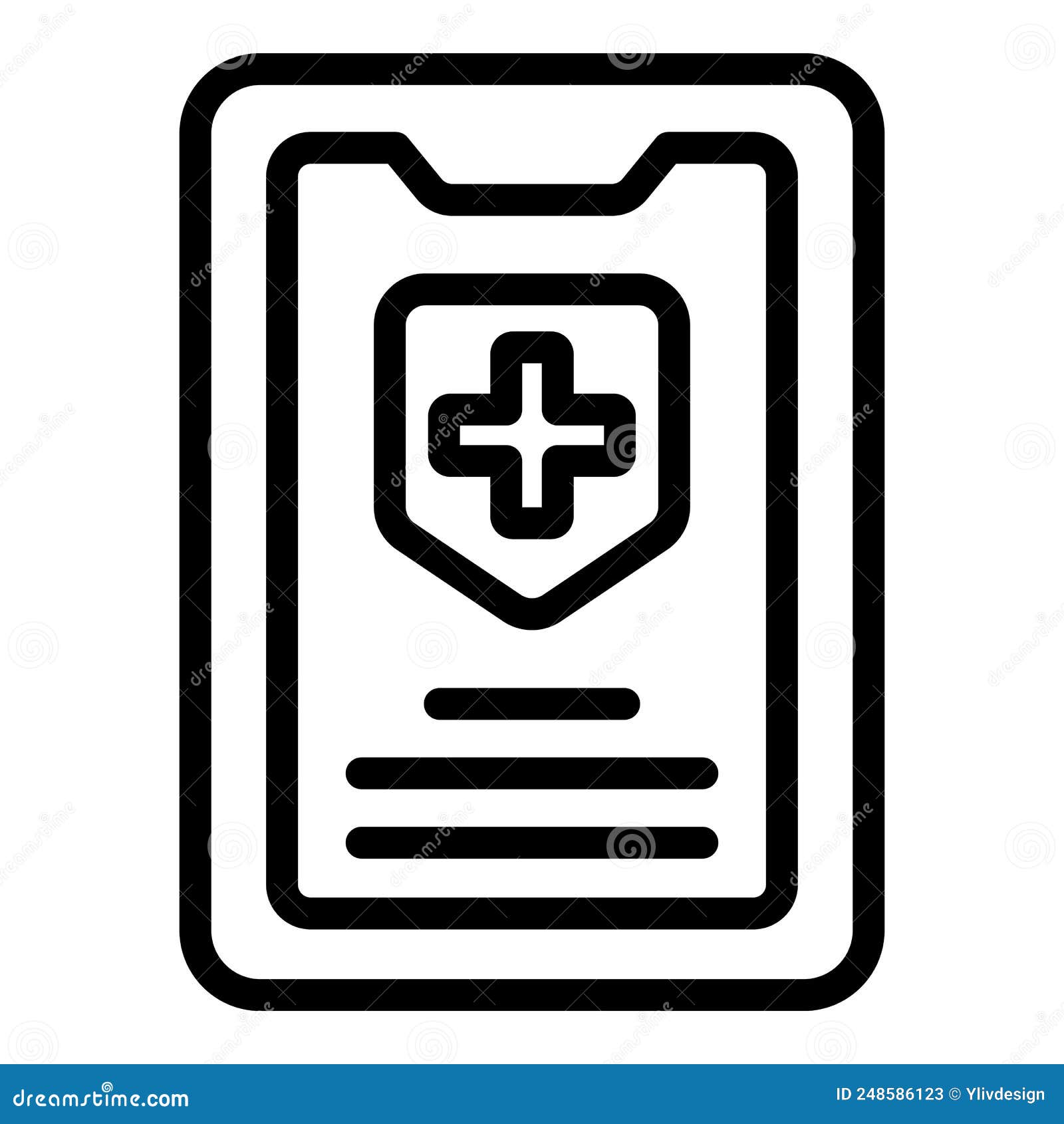 Medical Phone Login Icon Outline Vector. Account Form Stock Vector ...