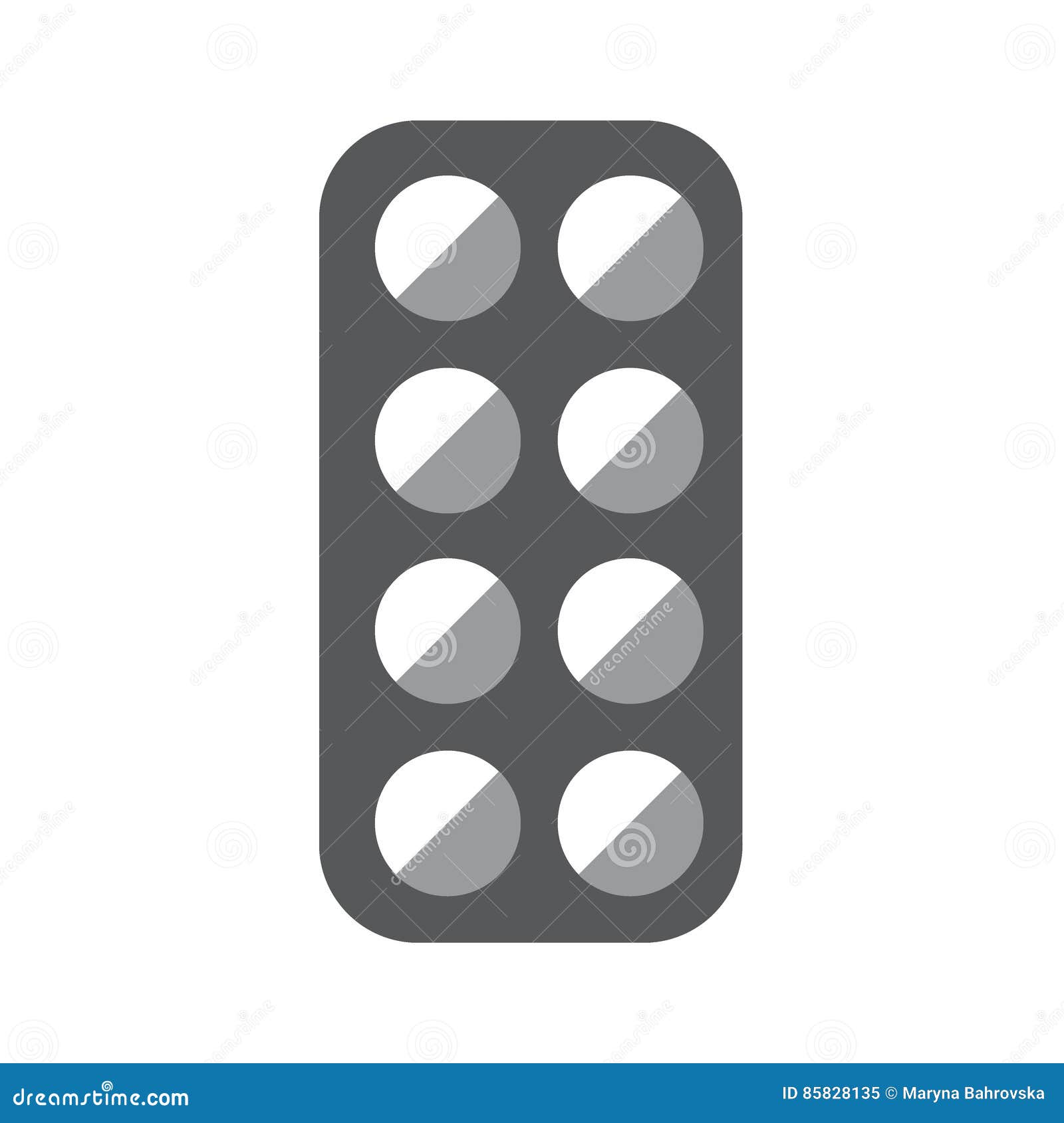 Medical Pill Box Gray Icon on White Background Stock Vector ...