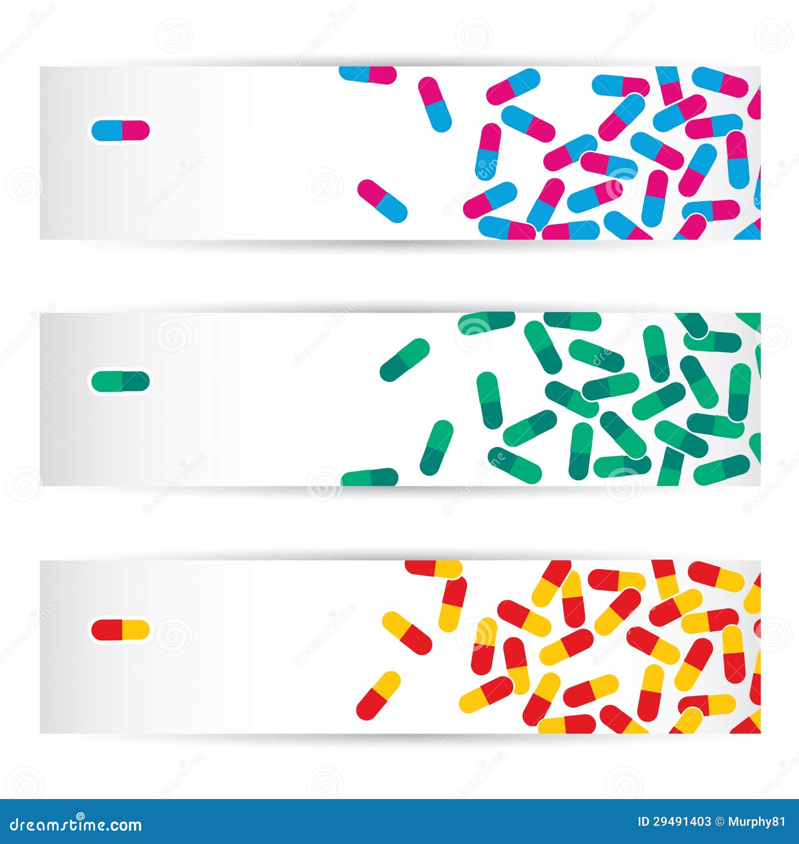 Medical pills banners stock vector. Illustration of dose - 29491403