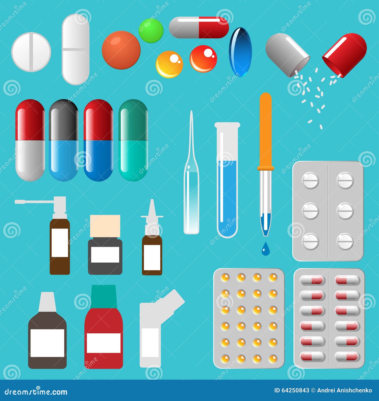 Medical Pills Capsules and Other Stock Vector - Illustration of health ...
