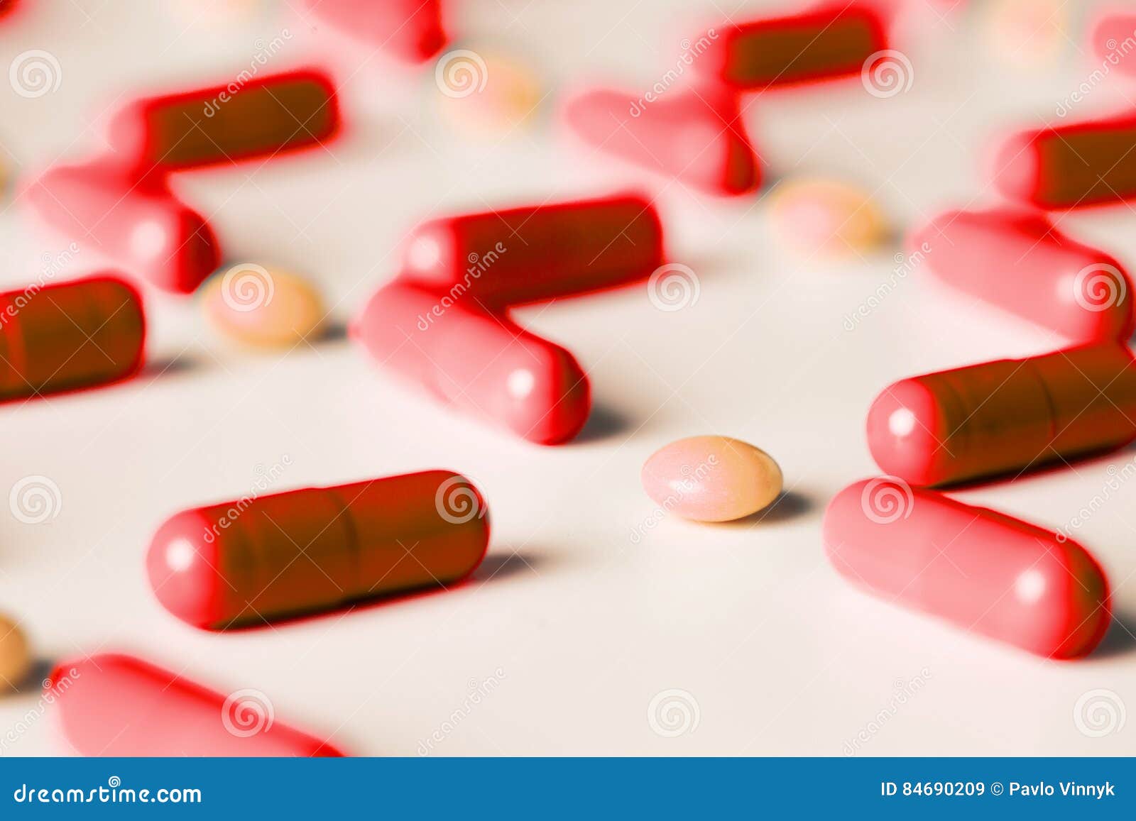 Medical Pills and Capsules Pattern on White Background. Flat Lay, Top ...