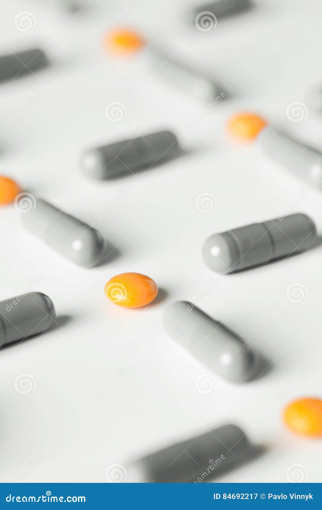 Medical Pills and Capsules Pattern on White Background. Flat Lay, Top ...