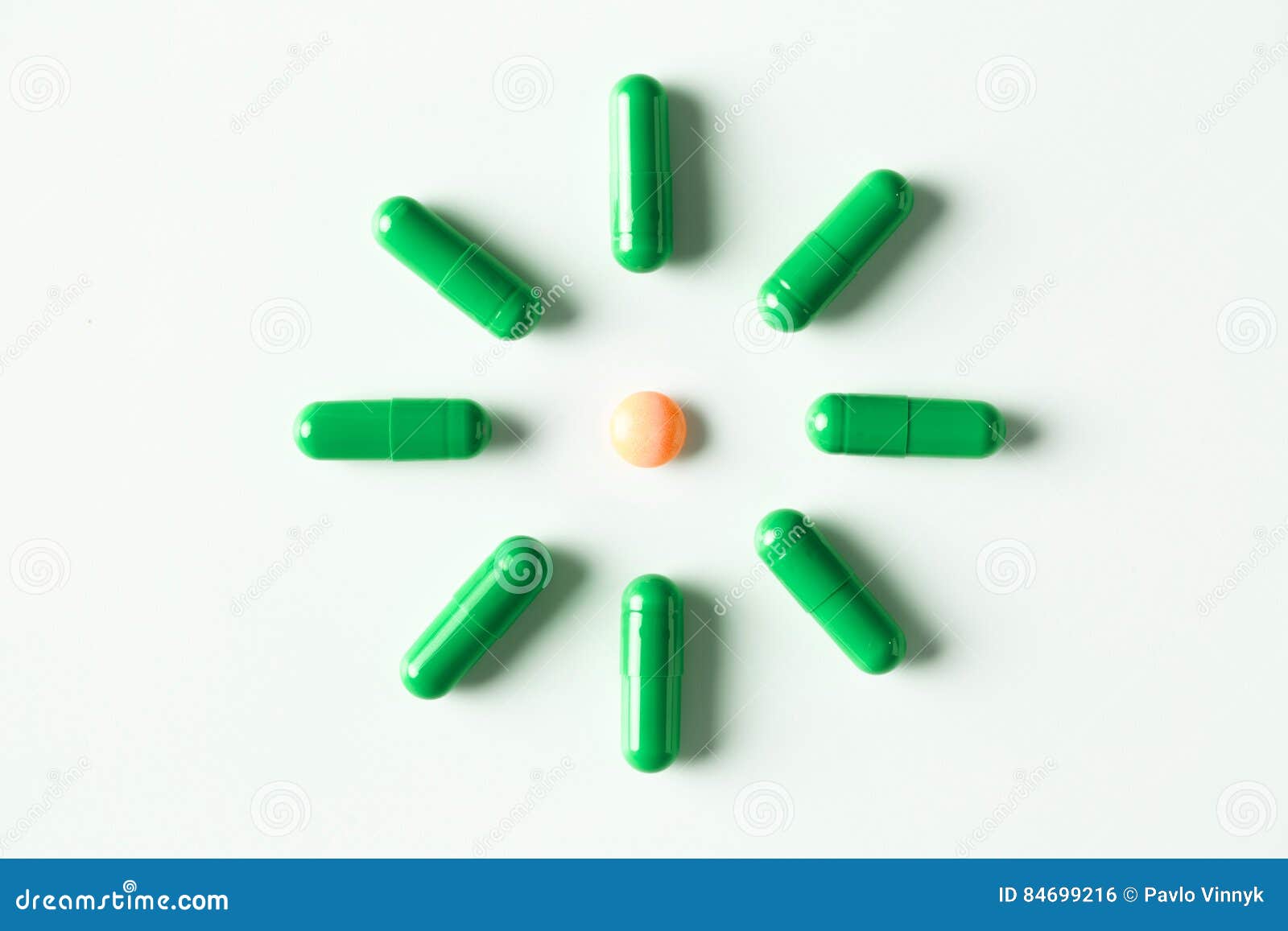 Medical Pills and Capsules Pattern on White Background. Flat Lay, Top ...