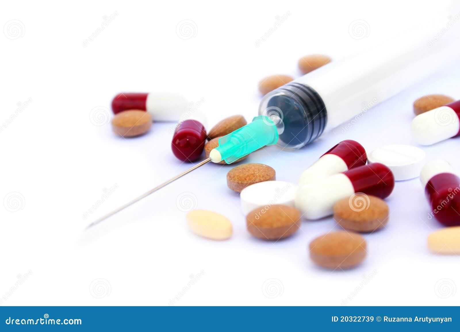 Medical Pills,tablets and Syringe Stock Image - Image of background ...