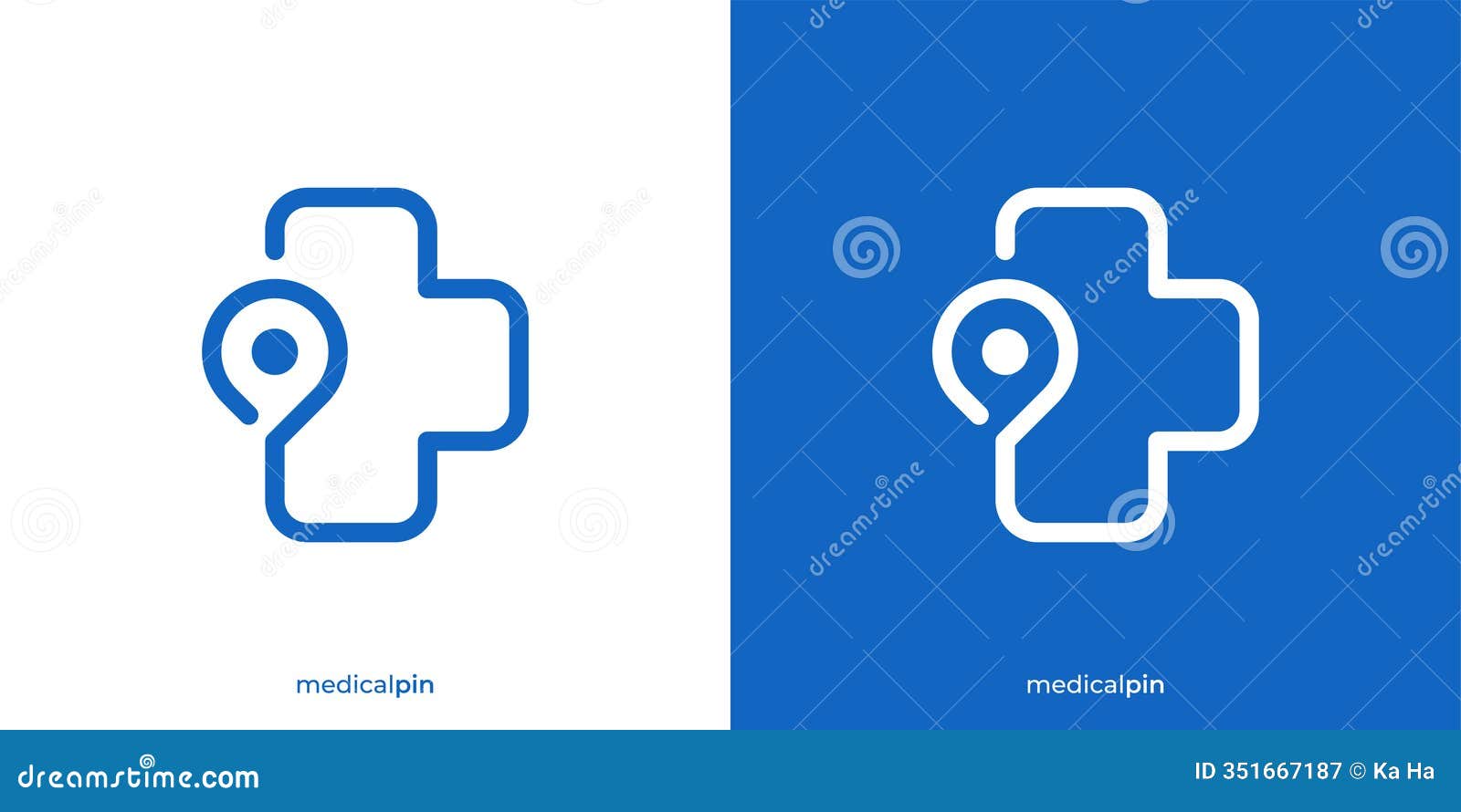 Creative Medical Pin Logo. Plus Health and Location, Map, Pin, Point ...