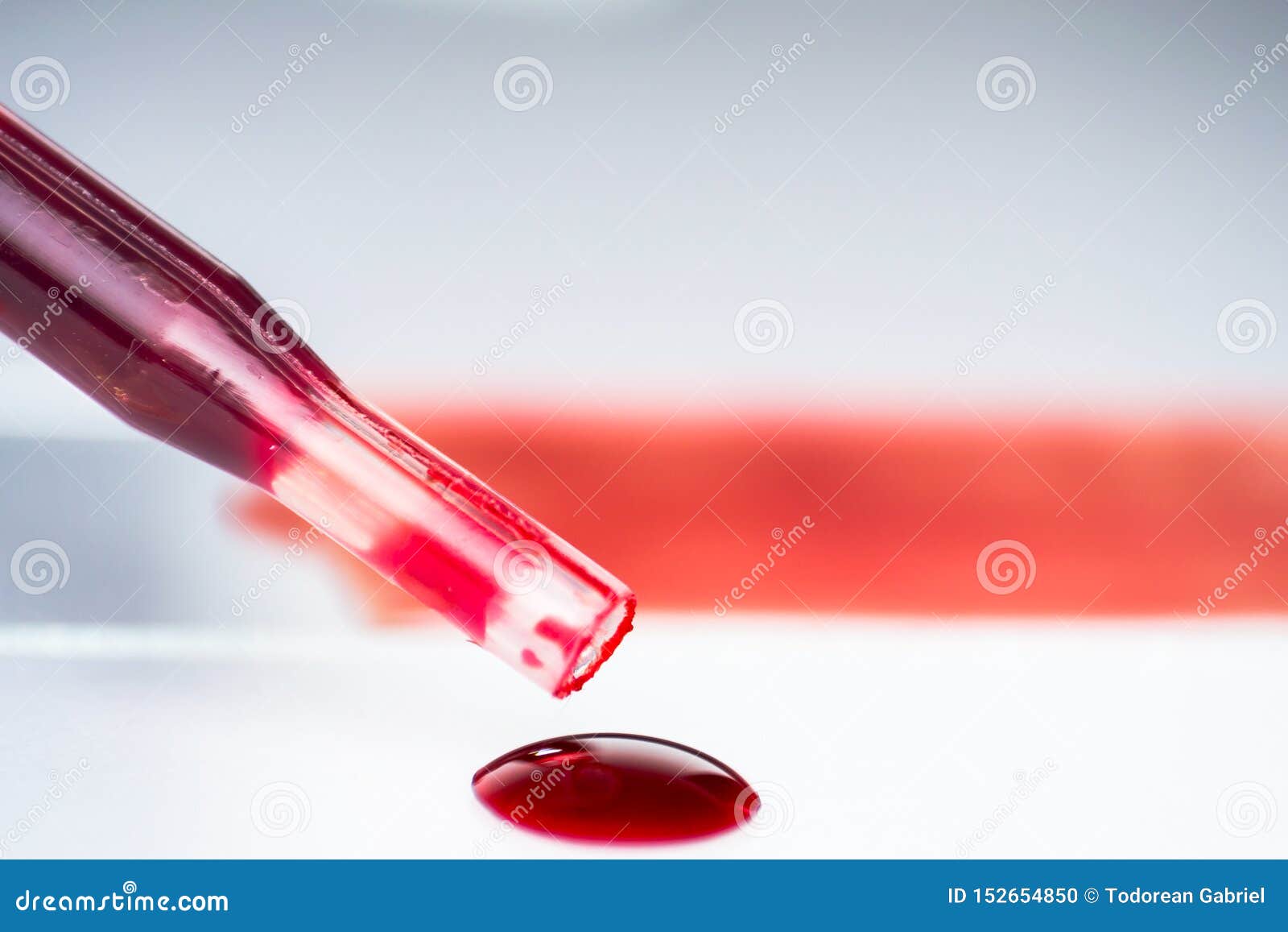 Medical Pipette with Blood Close-up Stock Photo - Image of white, blood ...