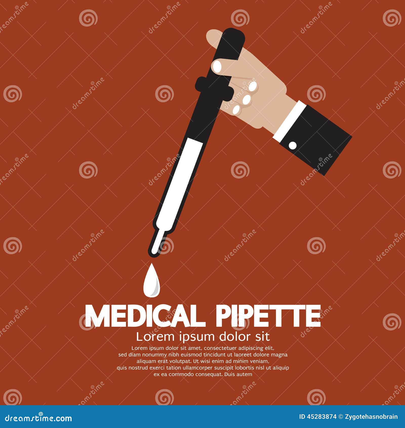 Medical Pipette in Hand stock vector. Illustration of pharmacy - 45283874