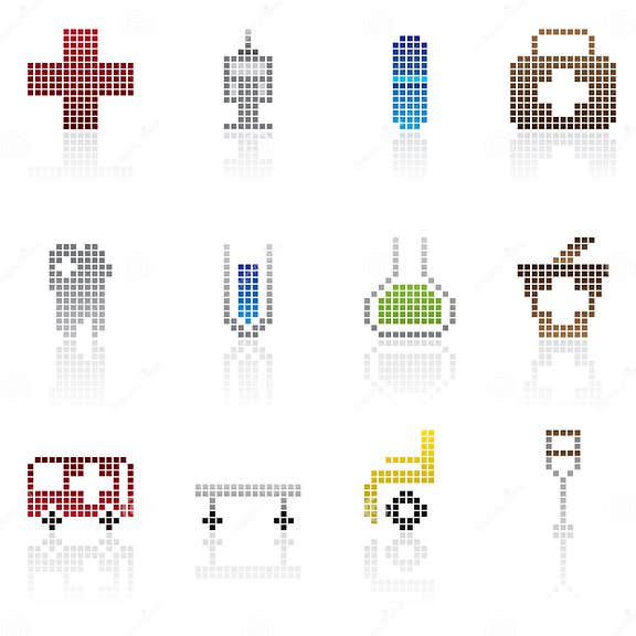 Medical Pixel Icon stock vector. Illustration of green - 10080492