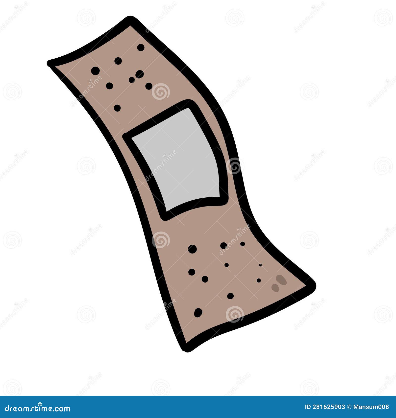 Medical Plaster Cartoon on White Background Stock Illustration ...