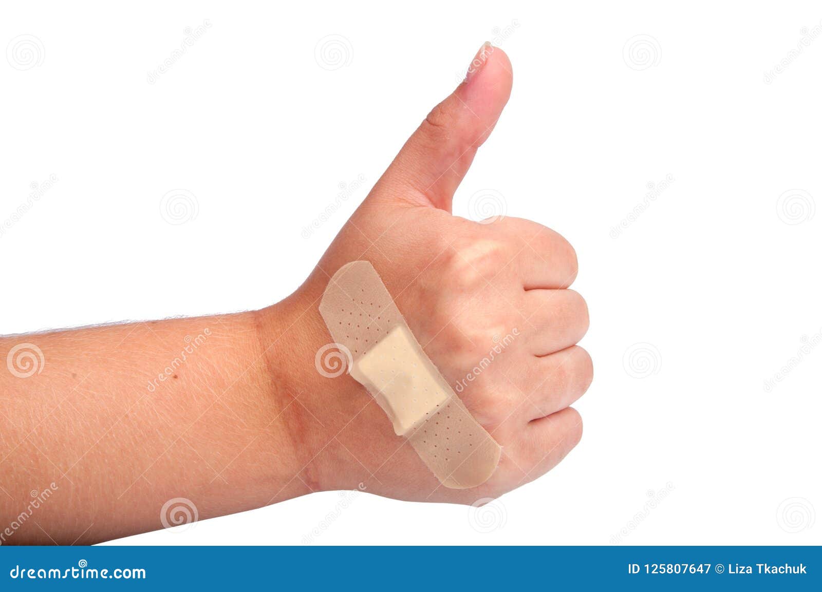 Medical Plaster or Patch on Hand Isolated Stock Image - Image of ...