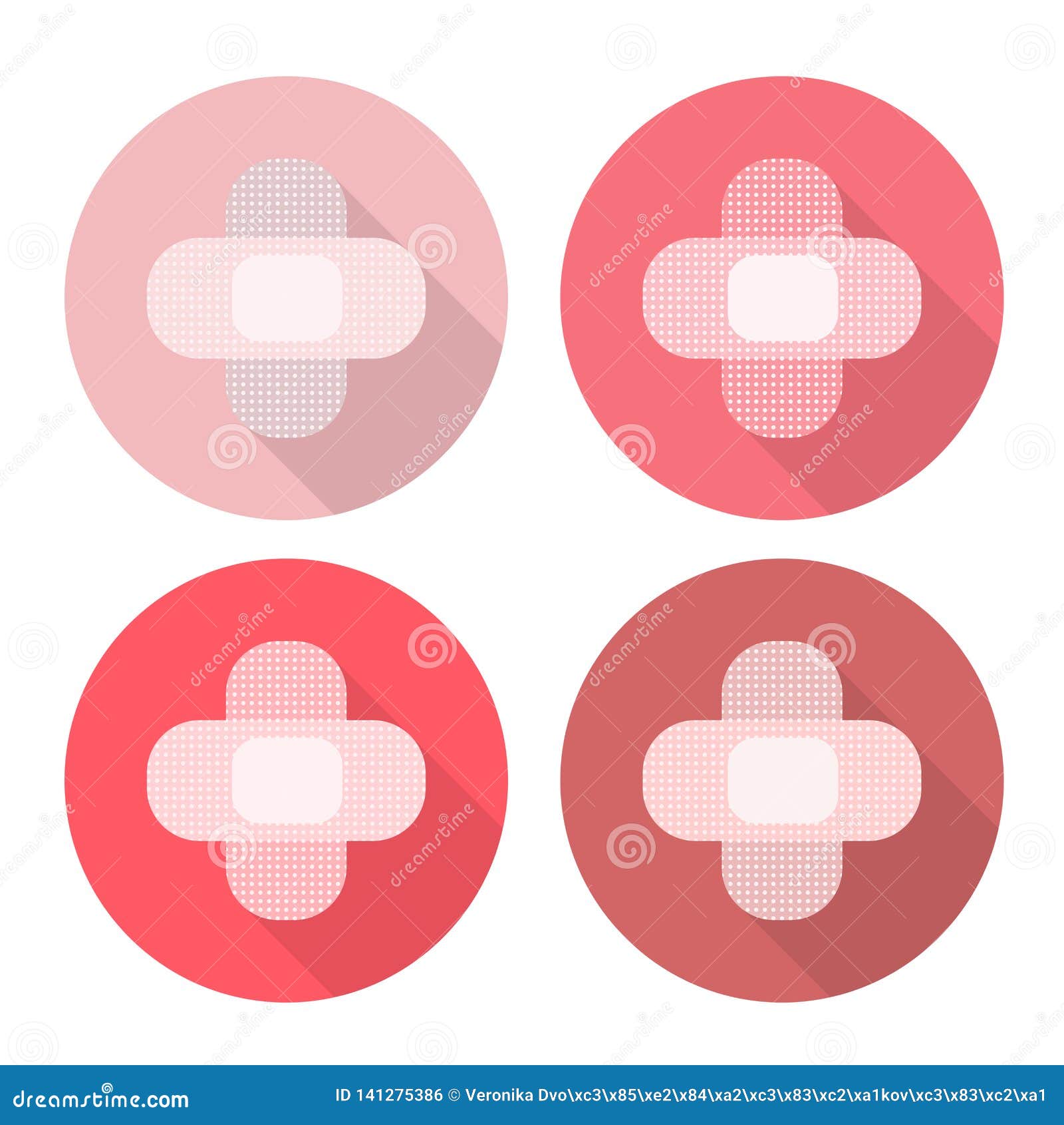 Cross Plasters Outline Flat Icon On White Cartoon Vector ...