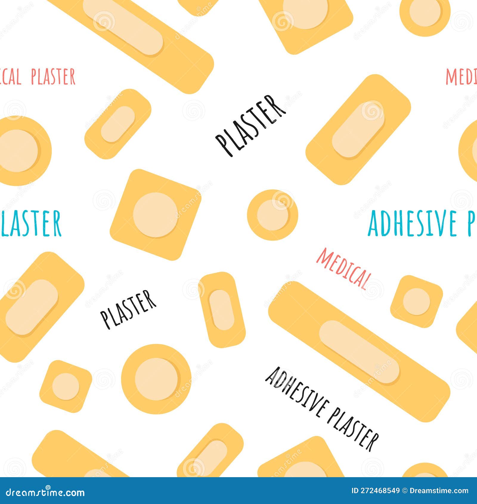 Medical Plasters, Seamless Pattern. Flat Vector Illustration Stock ...