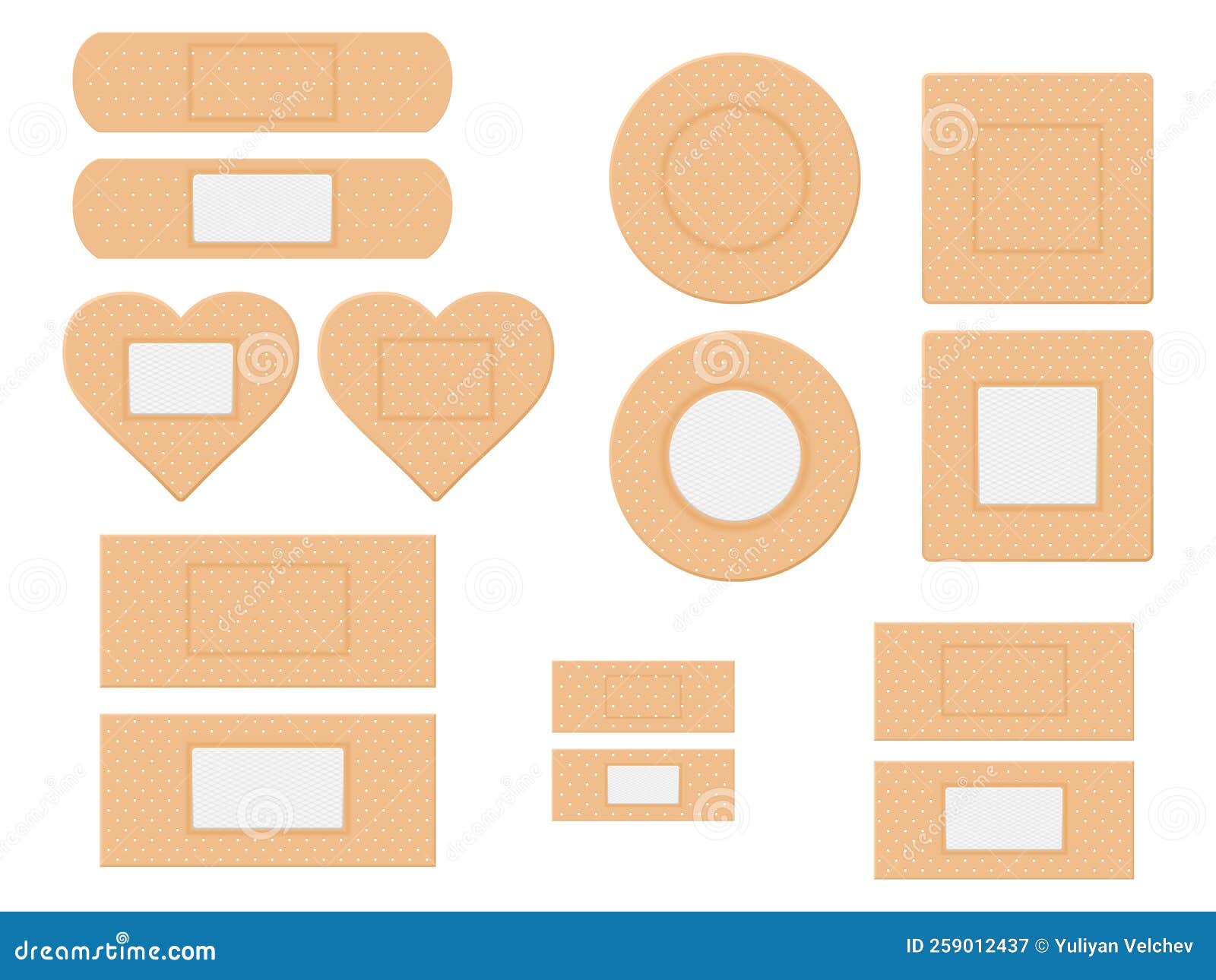 Medical plasters set stock vector. Illustration of wound - 259012437