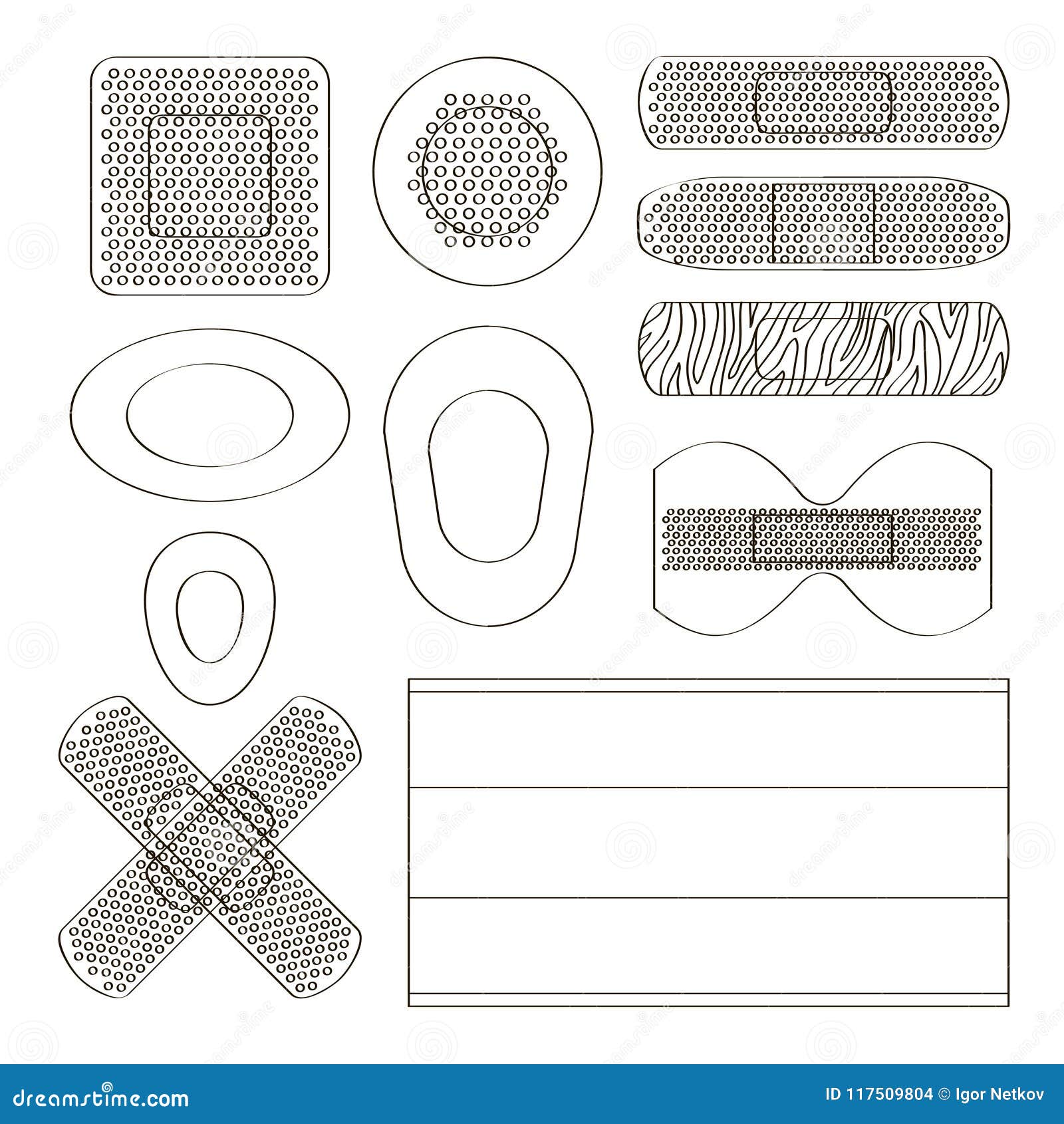 Medical Plasters of Various Shape Stock Vector - Illustration of design ...