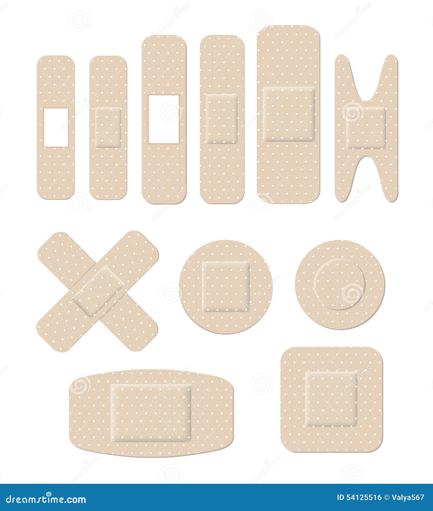 Medical Plastic Bandages of Different Shape Stock Vector - Illustration ...