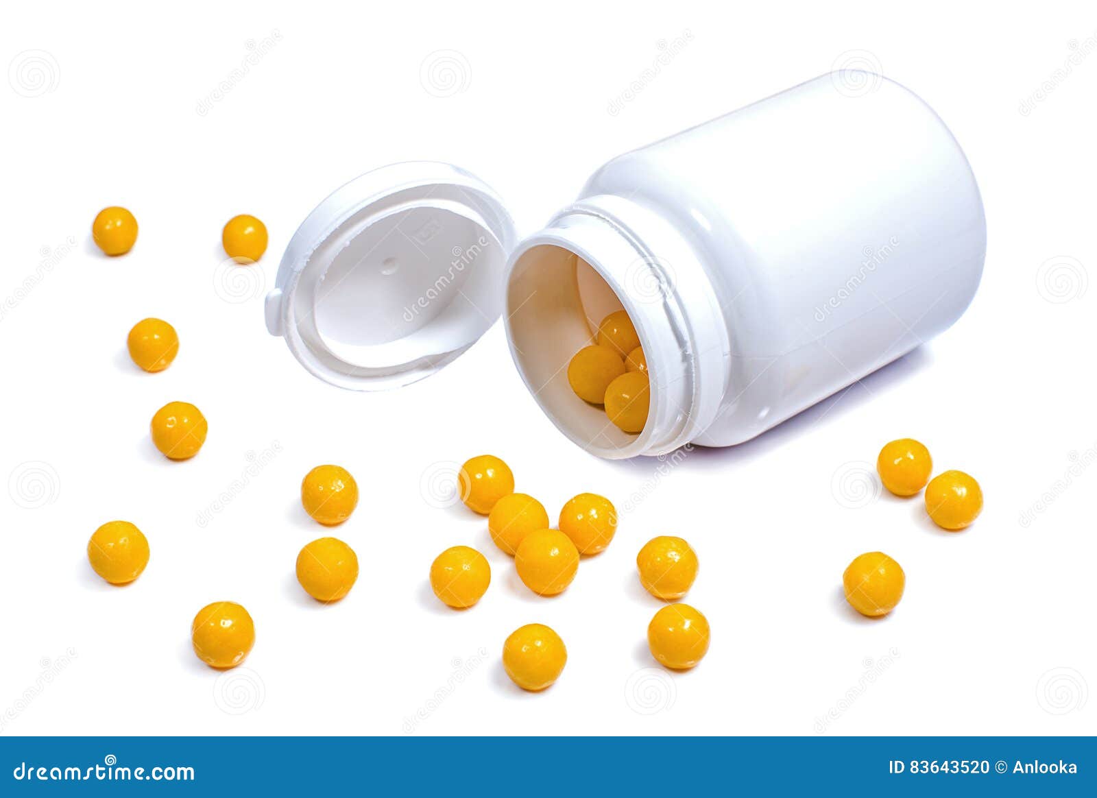 Medical Plastic Bottle with Orange Vitamins Stock Photo - Image of ...