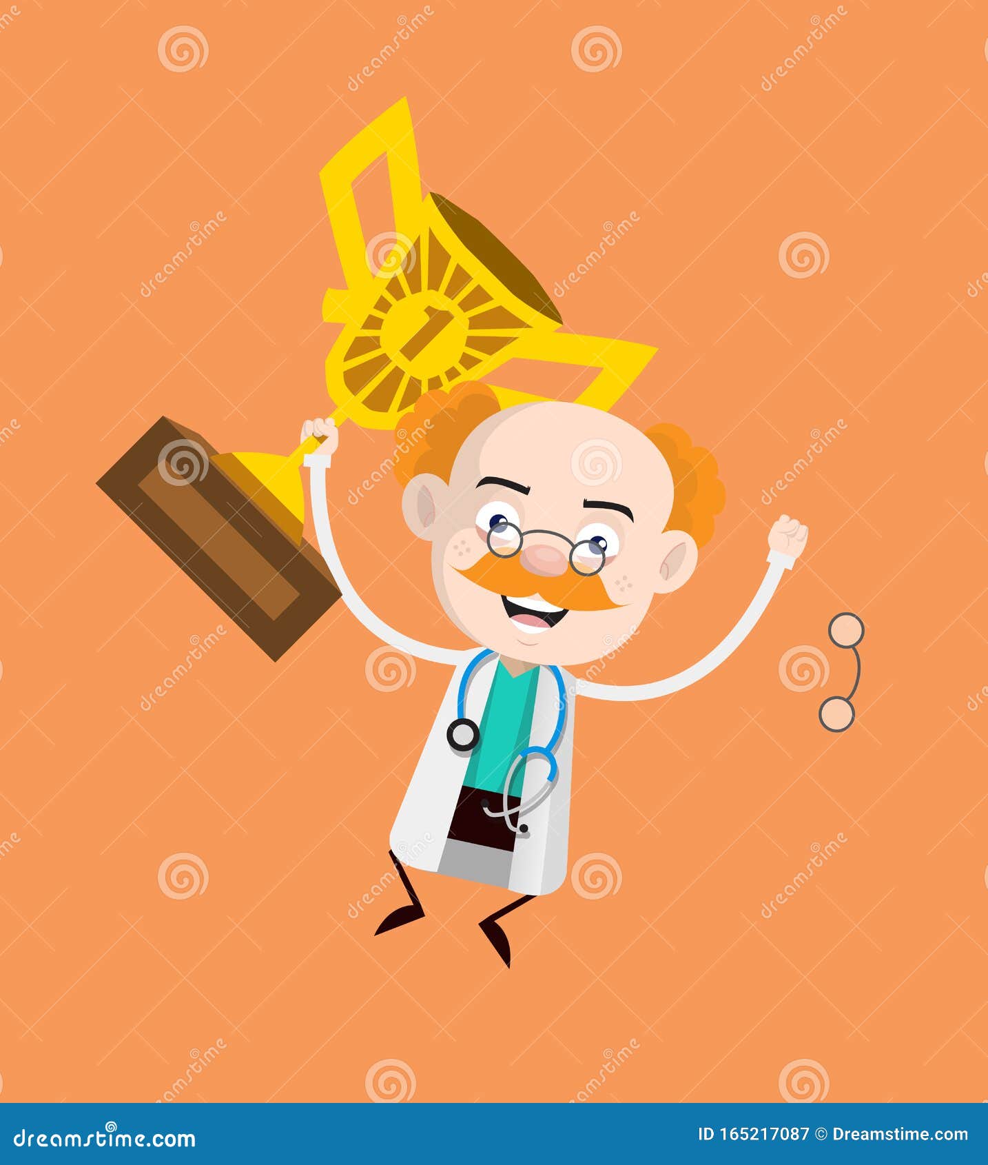 Medical Professional Doctor - Jumping with Trophy Stock Vector ...