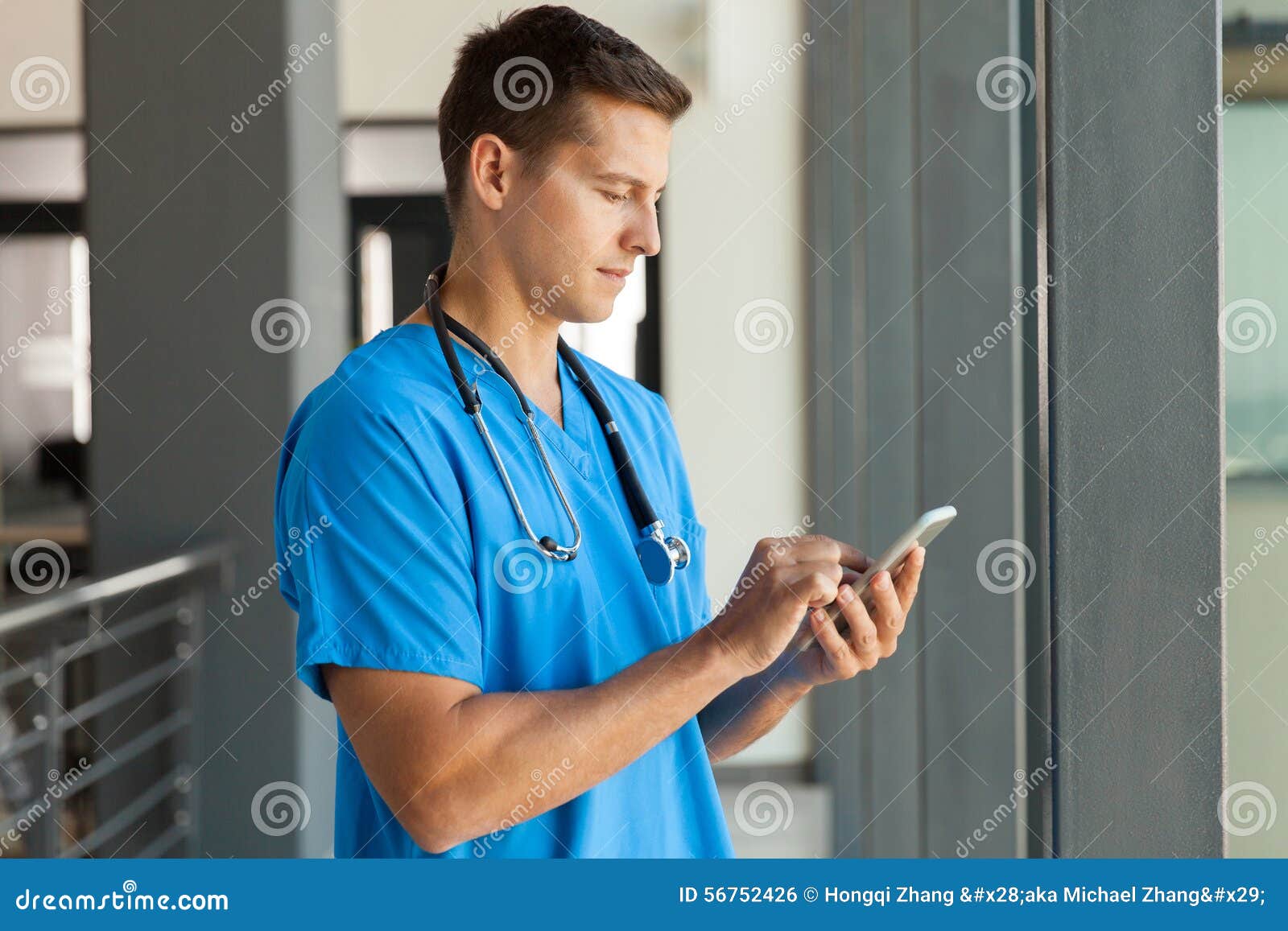 Medical Professional Smart Phone Stock Photo - Image of message ...