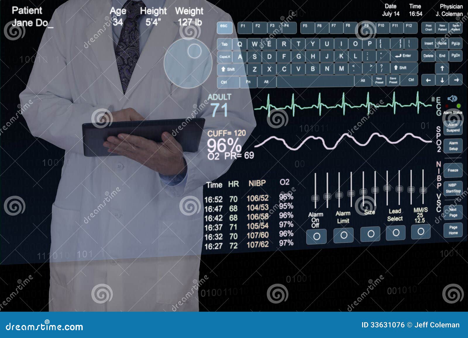 A Medical Professional Using a Futuristic Tablet Computer. Stock Photo ...