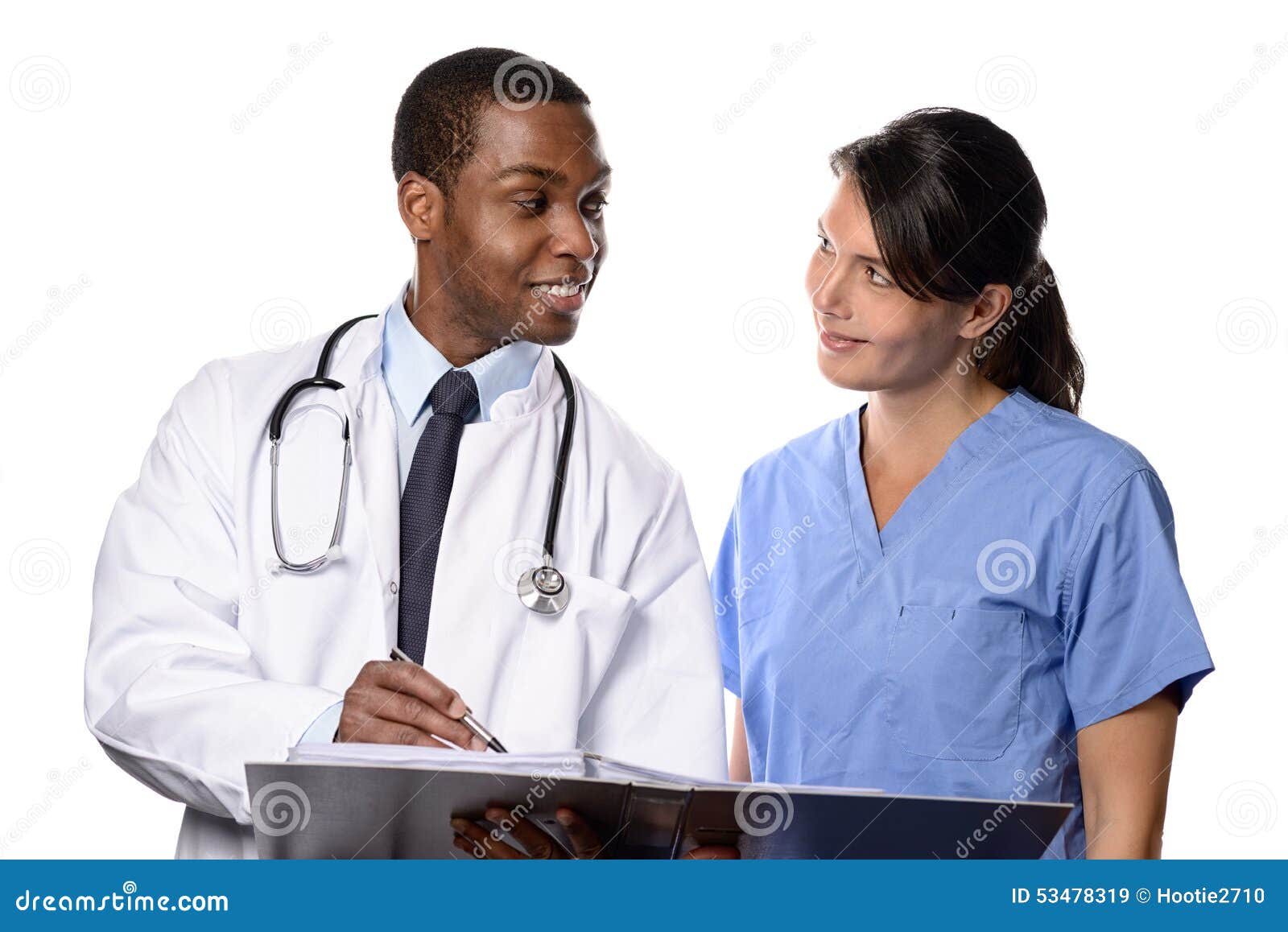 Medical Professionals Discussing Patient Info Stock Image - Image of ...