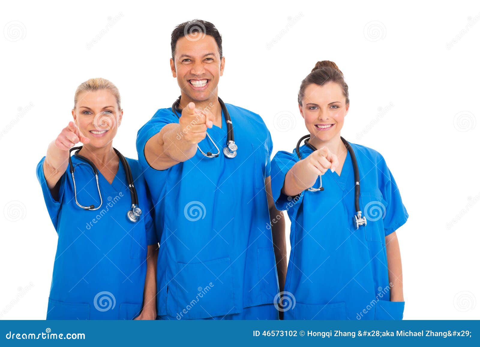 Medical Professionals Pointing Stock Photo - Image of isolated ...