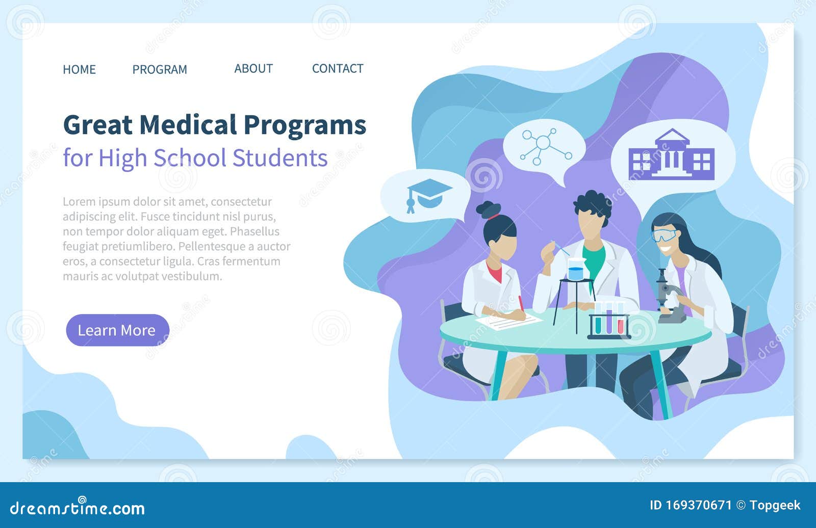 Great Medical Programs For High School Students Landing Page Webpage ...