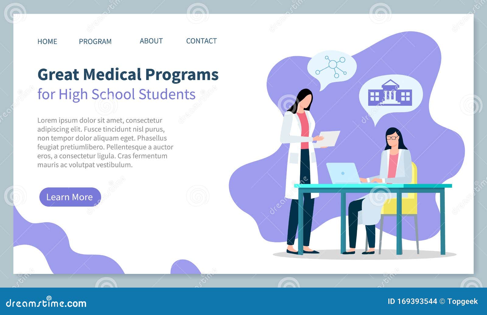 Medical Programs for High School Students, Web Stock Vector ...