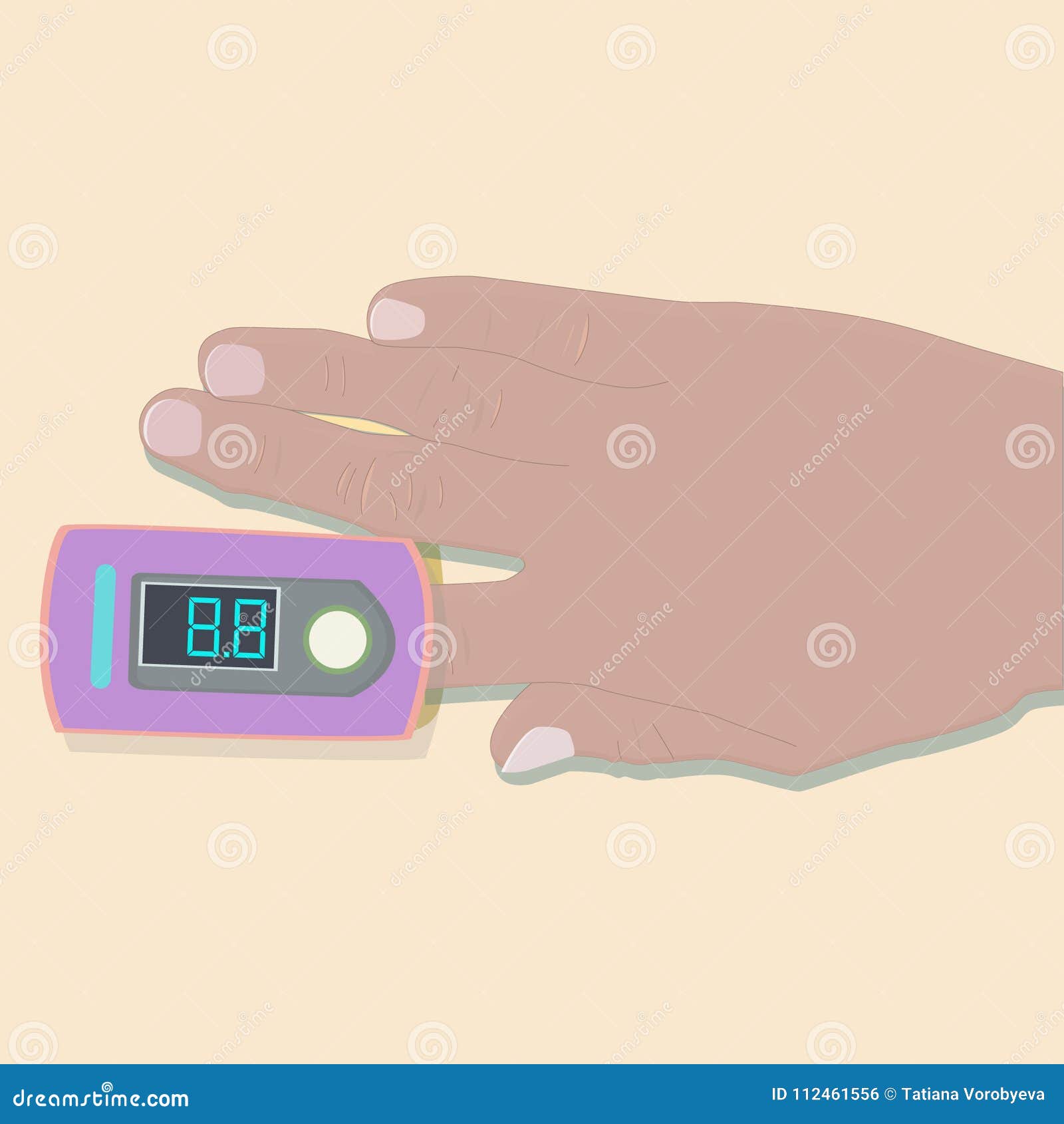 Medical Pulse Oximeter on Arm Stock Vector - Illustration of design ...