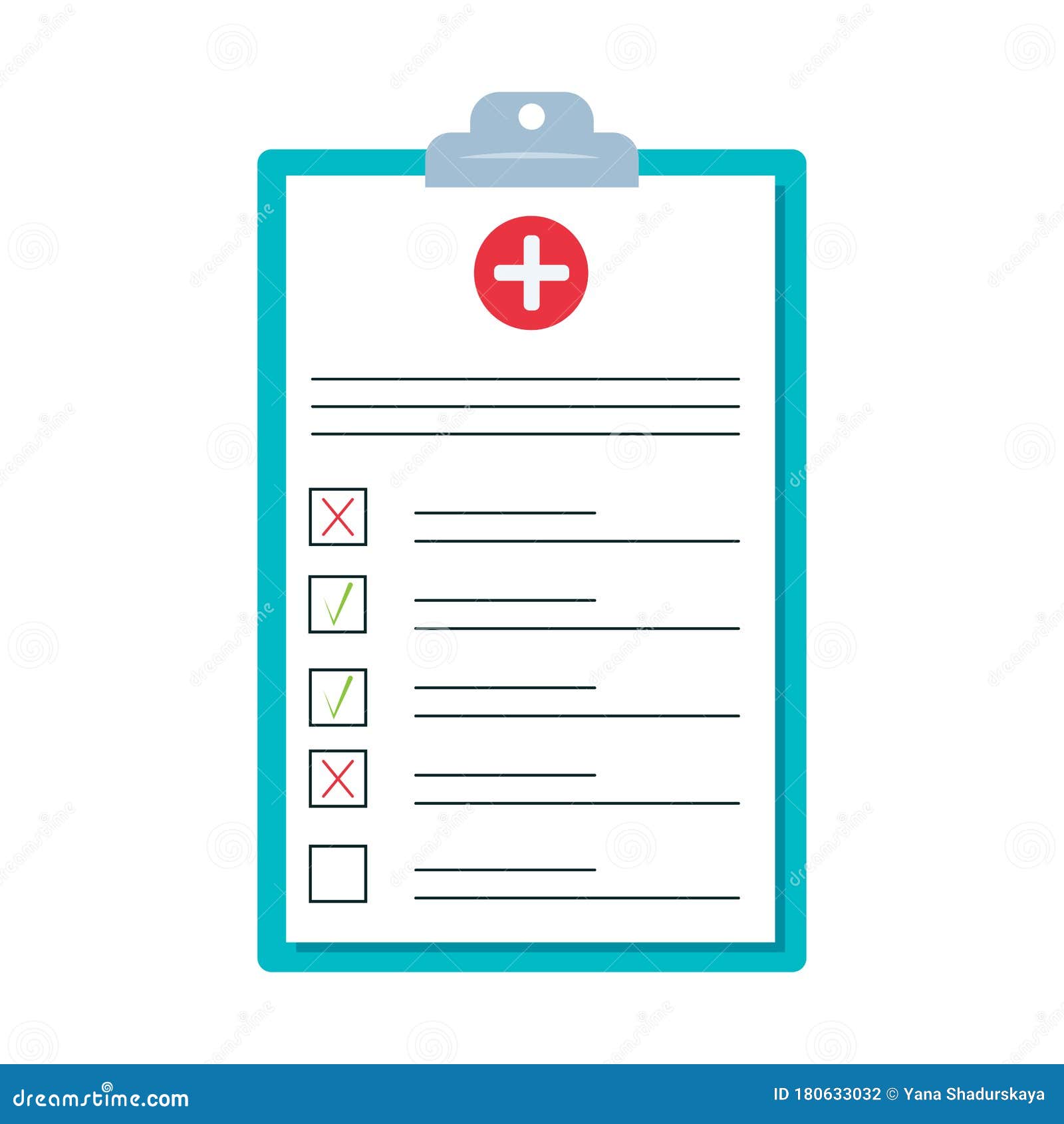 Medical Questionnaire. Isolated on a White Background. Vector Graphics ...