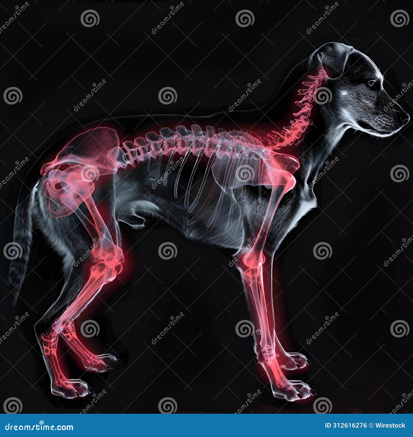 Medical X-ray Image of a Dog S Skeletal System, AI-generated. Stock ... Medical X-ray Image of a Dog S Skeletal System, AI-generated. Stock ...