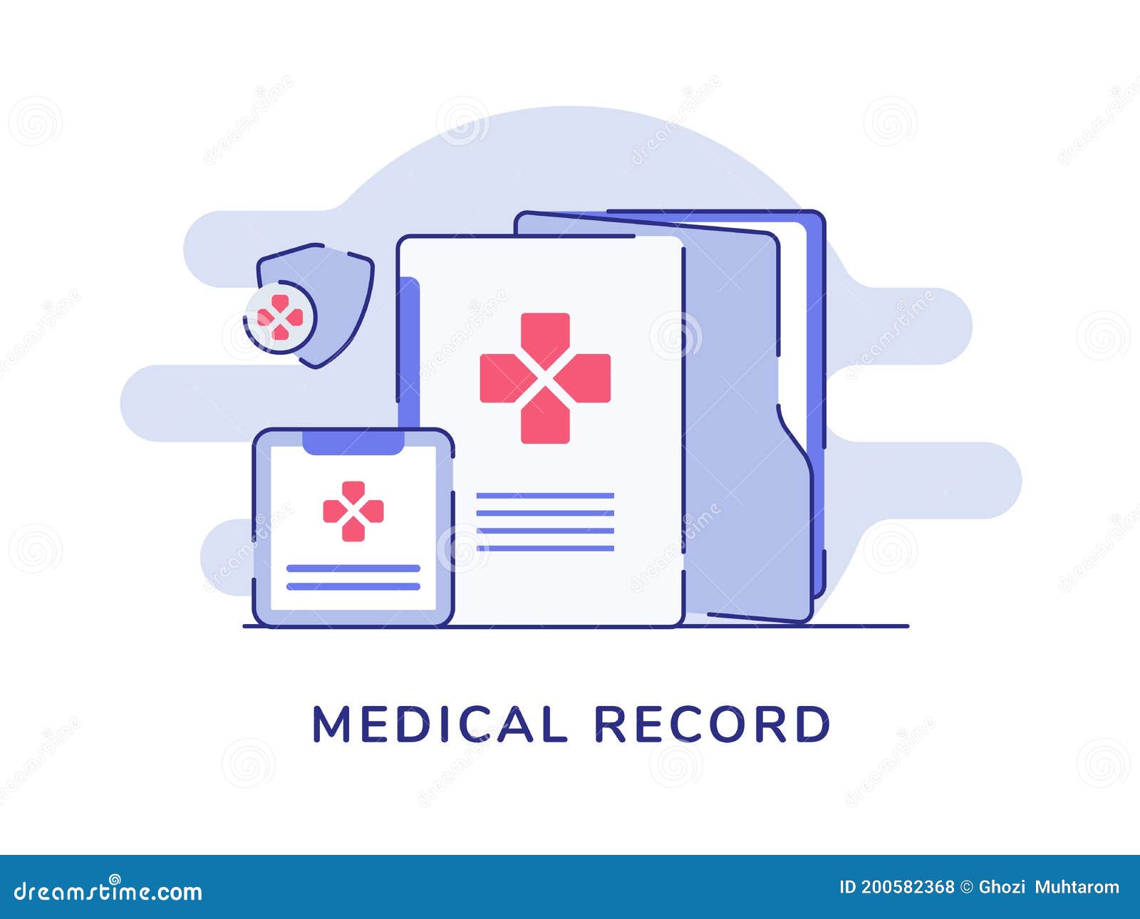 Medical Record on File Folder Document Clipboard White Isolated ...