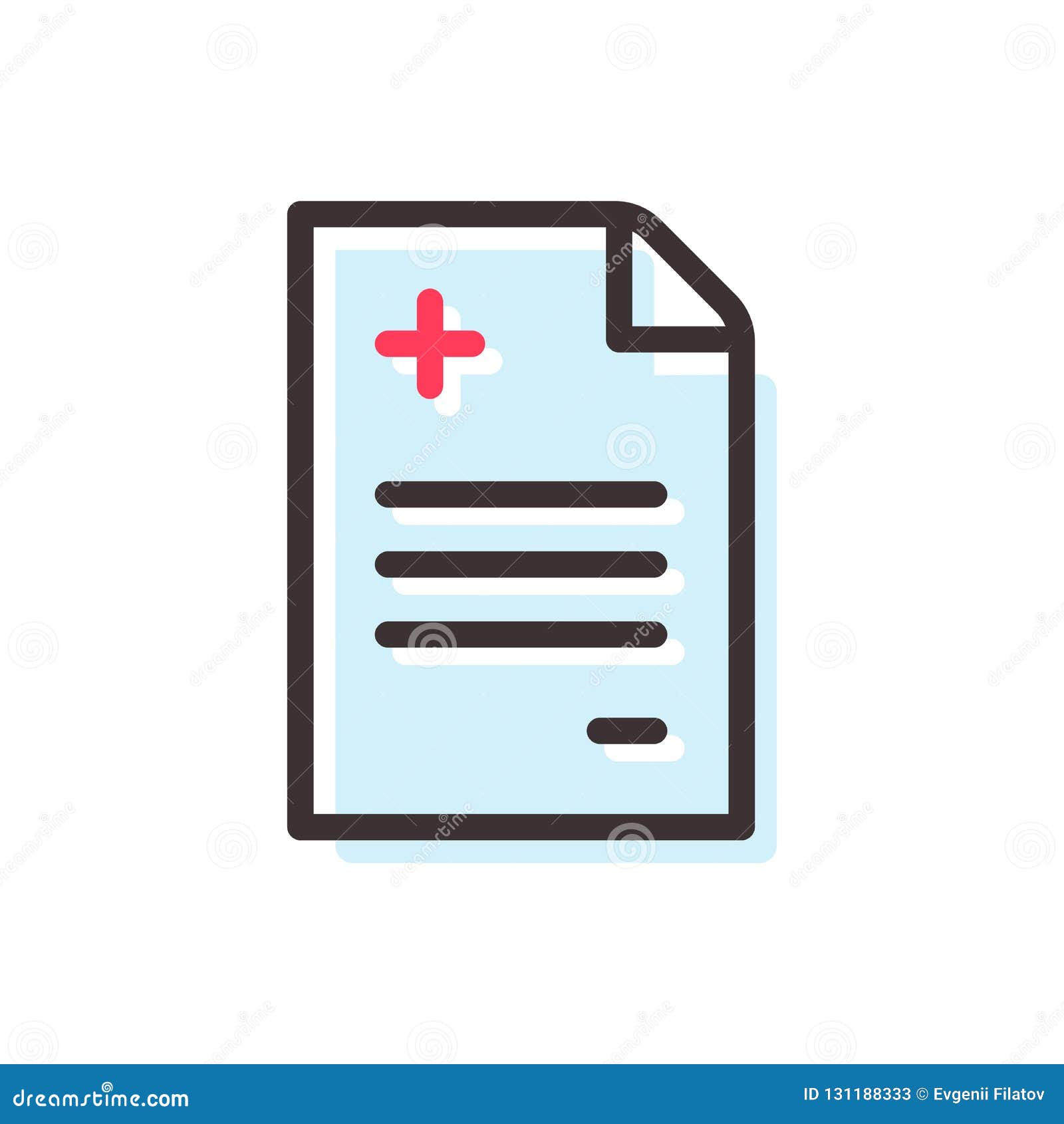 Medical Record Illustration With Paperwork On Clip Board, A Stethoscope ...