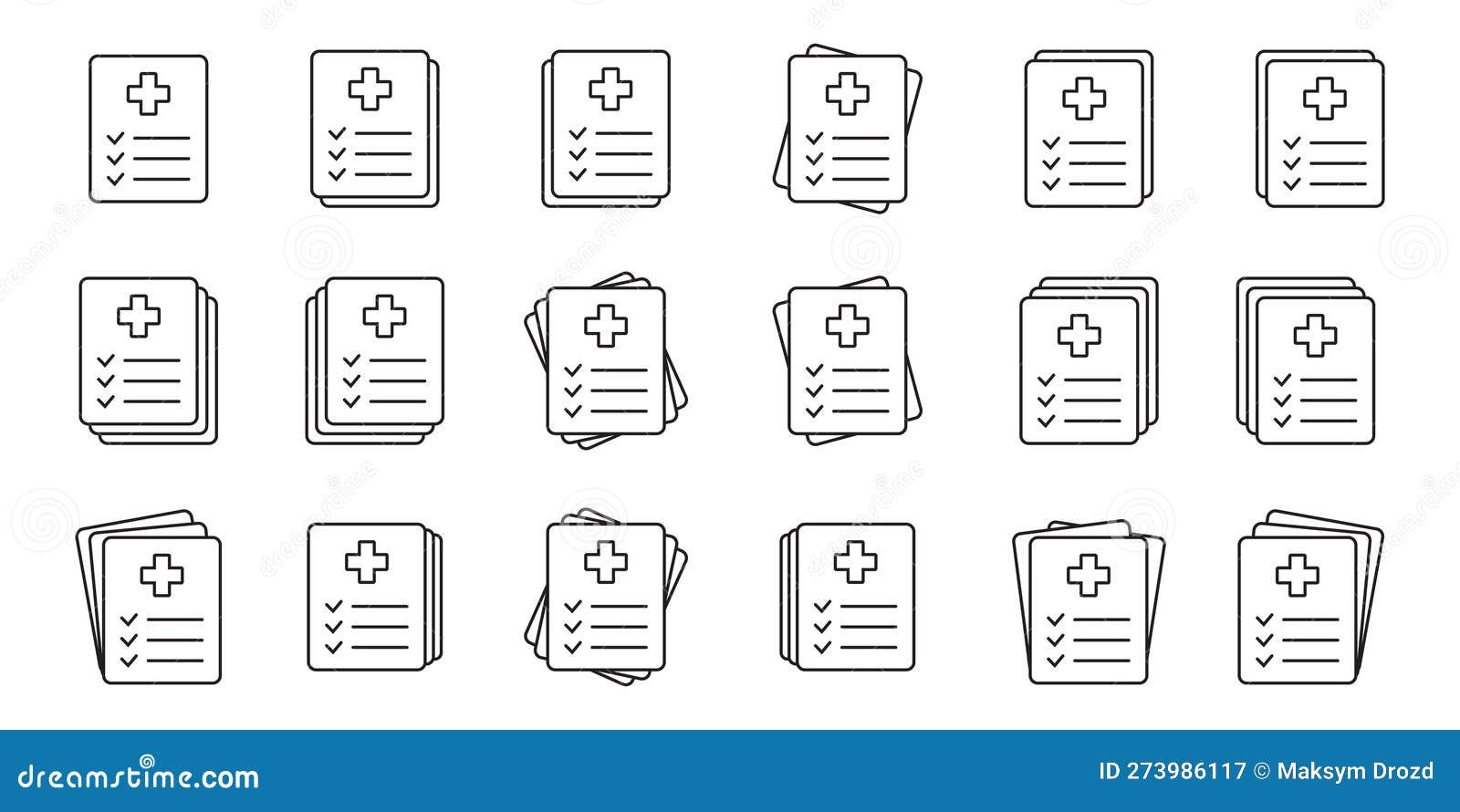 Medical Record Icon, Medical Report Icon, Medical History Thin Line ...