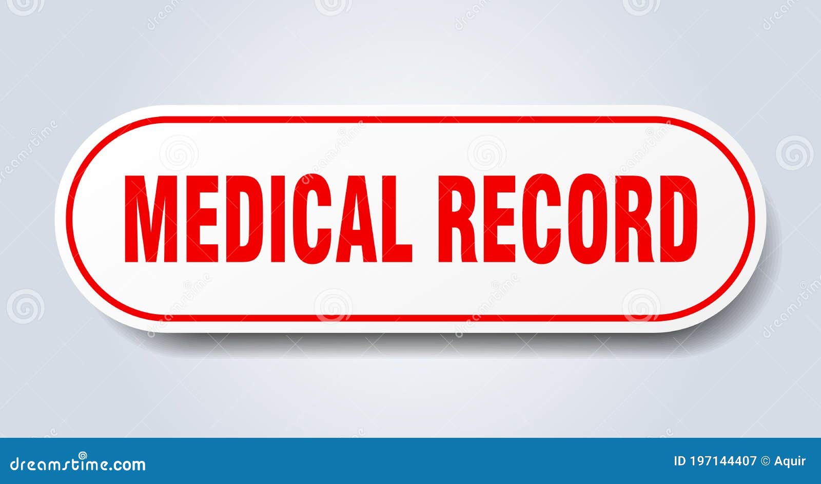 Medical Record Sign. Rounded Isolated Button. White Sticker Stock ...