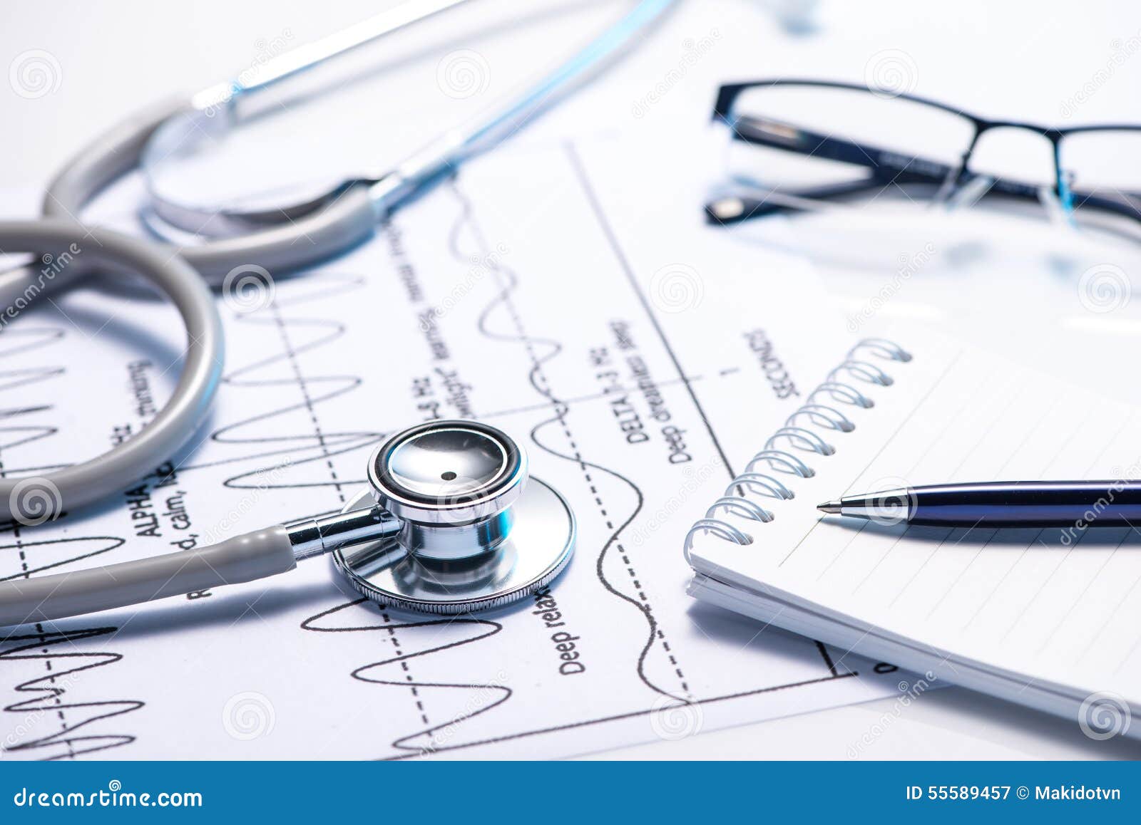 Medical Records and Stethoscope Stock Image - Image of registration ...